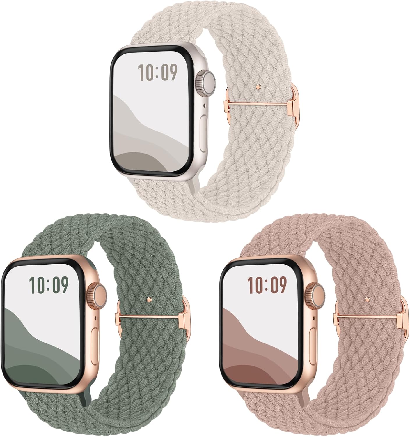 Joehwerr 3Pack Anti-Slip Braided Band Compatible for Apple Watch Straps ...