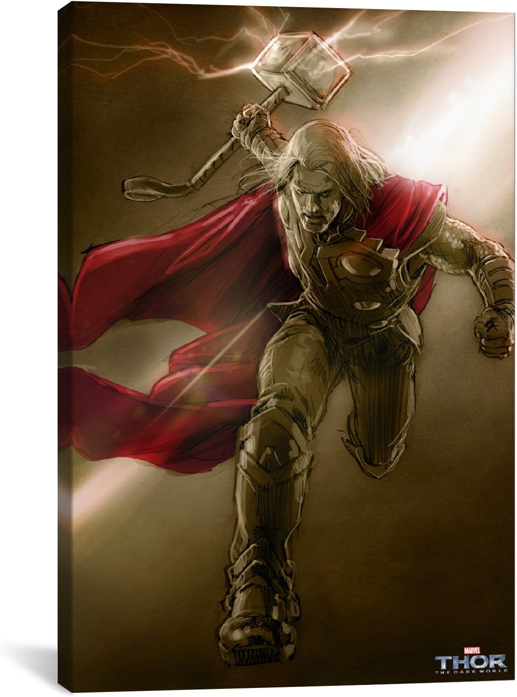Amazon.com: iCanvasART Marvel Movie: The Dark World-Thor in Action ...