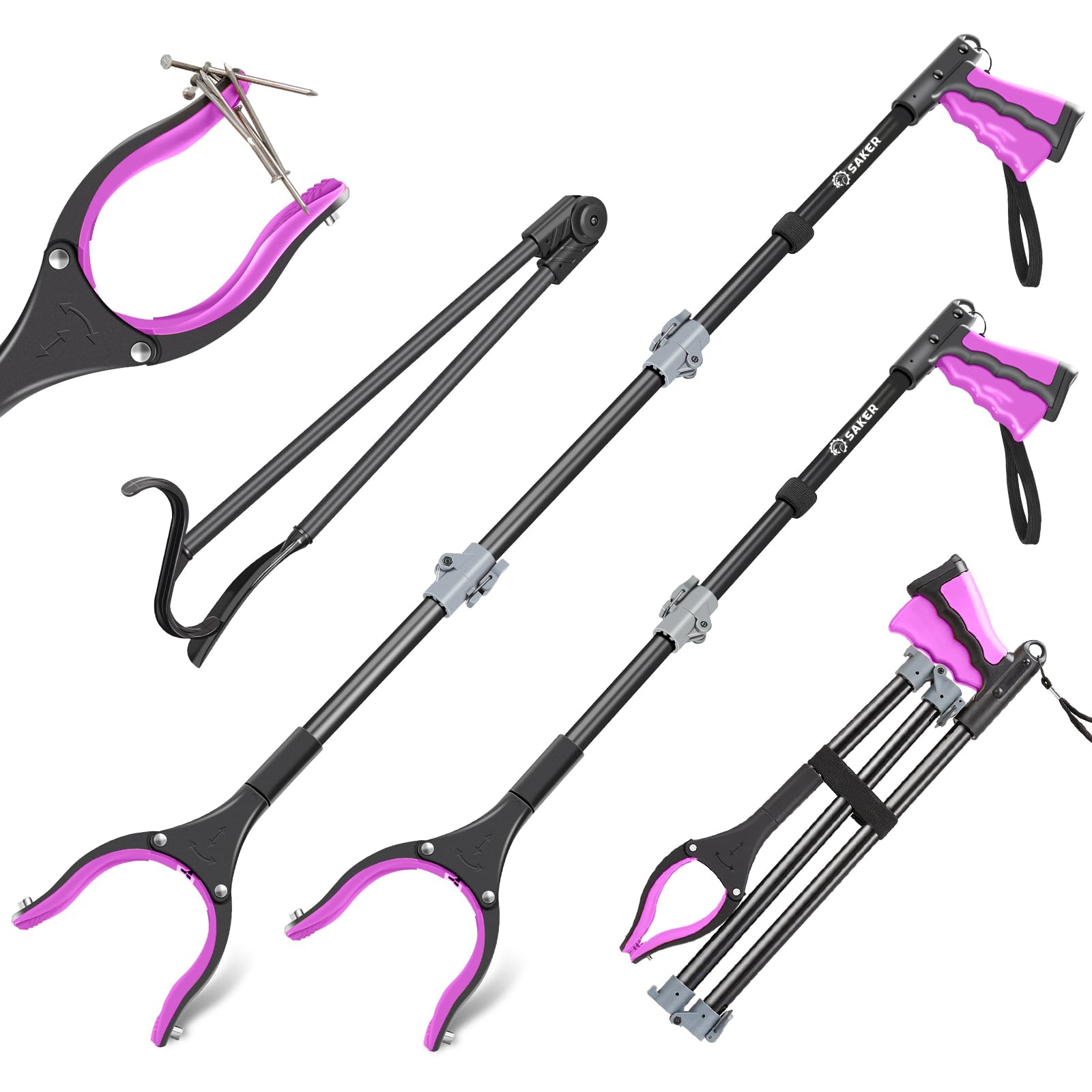 Amazon.com: Saker 3Pack Grabber Reacher Tool Set- 32"Long Handled Shoe ...