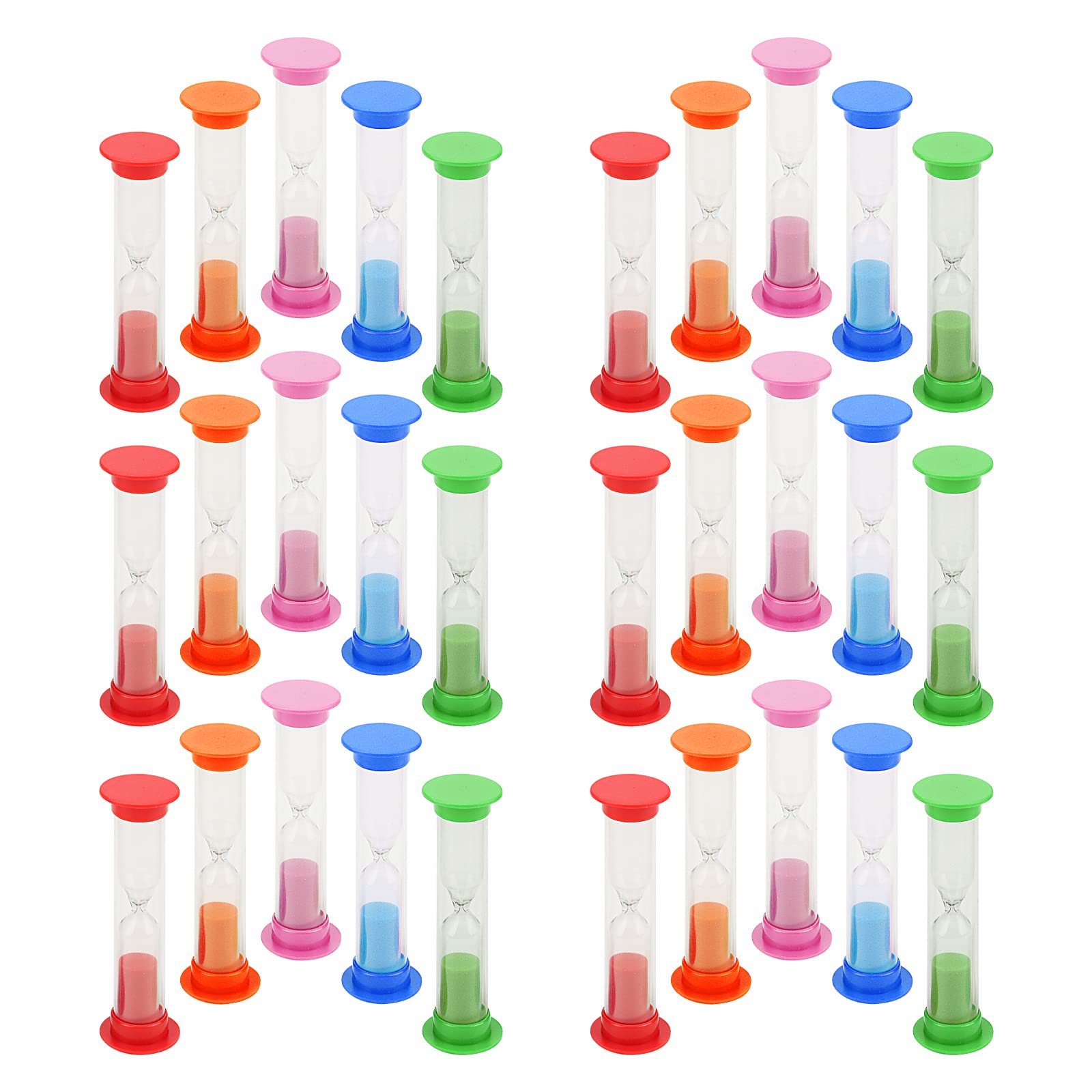 KEILEOHO 30 PCS 2 Minutes Colourful Sand Timer, 5 Color Countdown ...