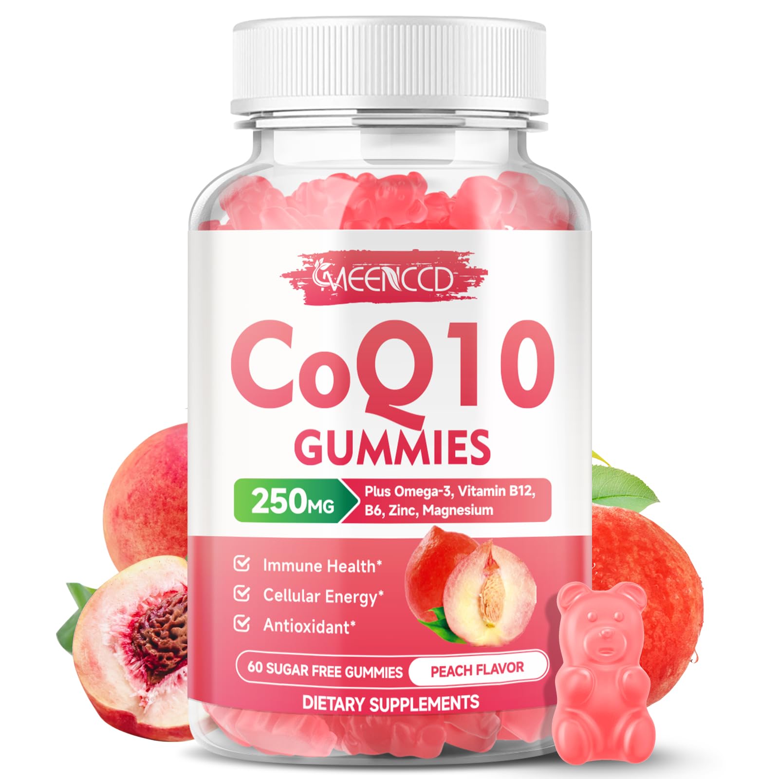 Amazon.com: CoQ10 Gummies 250mg, Coenzyme Q10 Supplements Plus Omega-3 ...