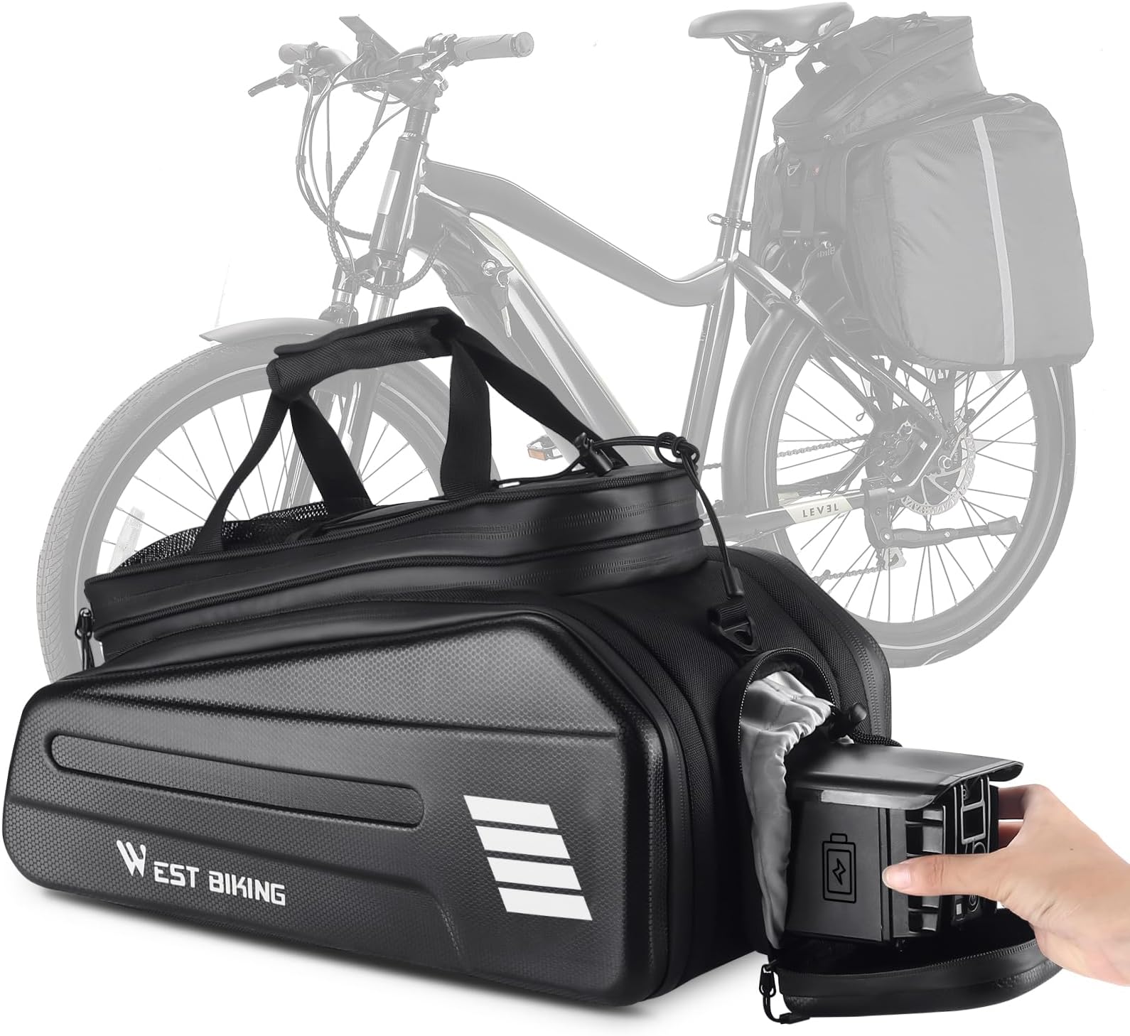 Amazon.com: CHIMONA Ebike Battery Bag - Hard Shell E Bike Rack Bag, 30L ...