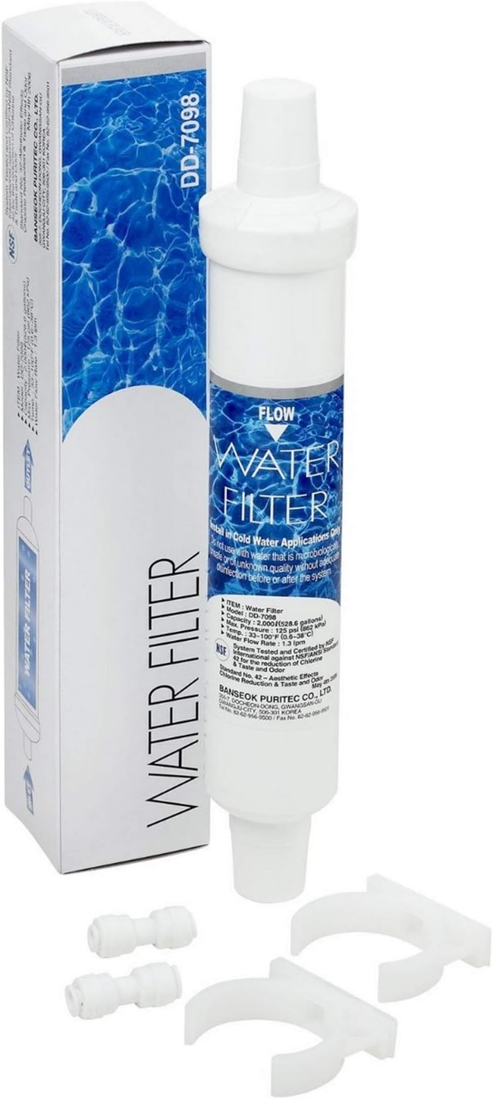 2 x In Line Fridge Water Filters Compatible with Samsung, Daewoo, LG ...