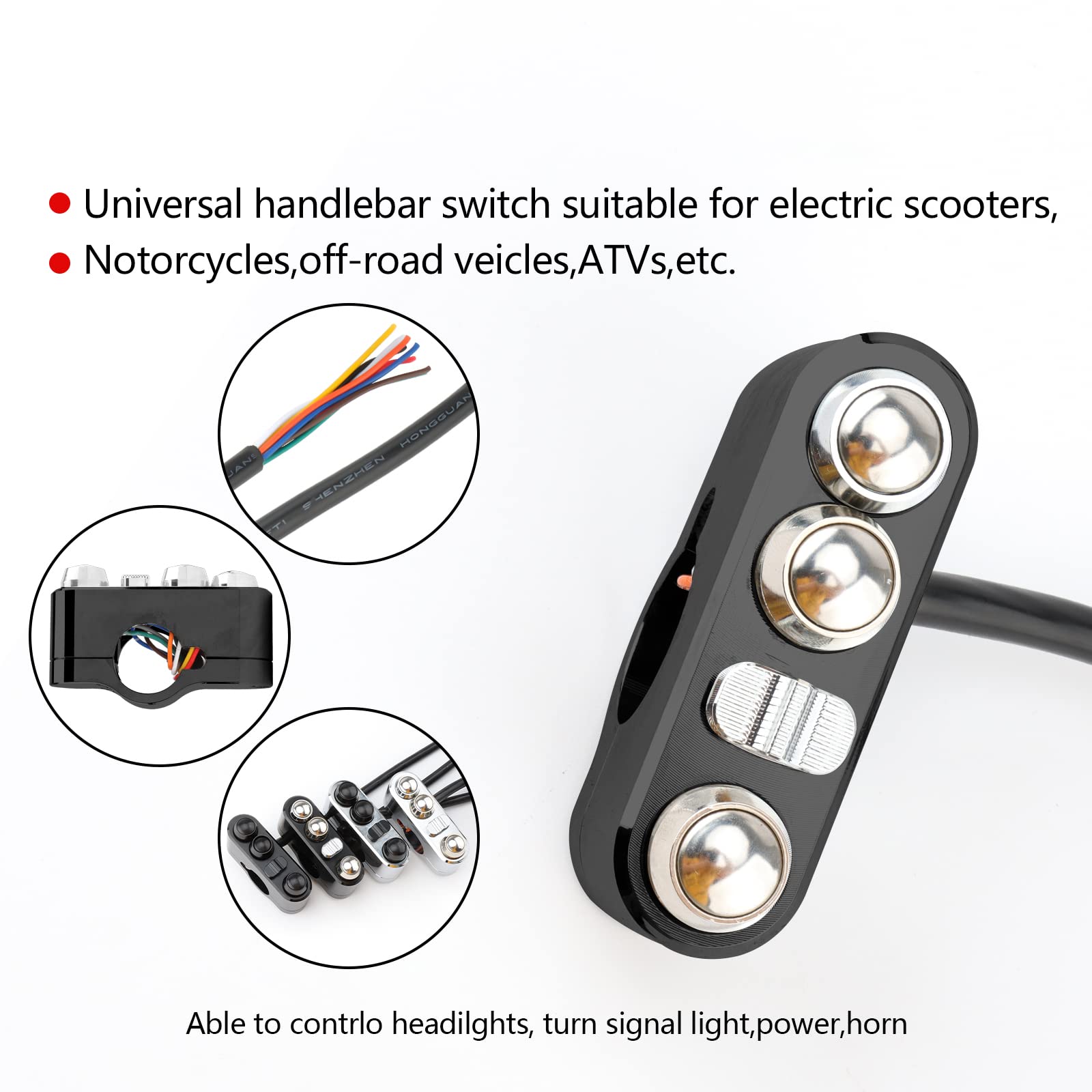 Snapklik.com : Moqiang Motorcycle Turn Signal 1 25mm Handlebar Switch ...
