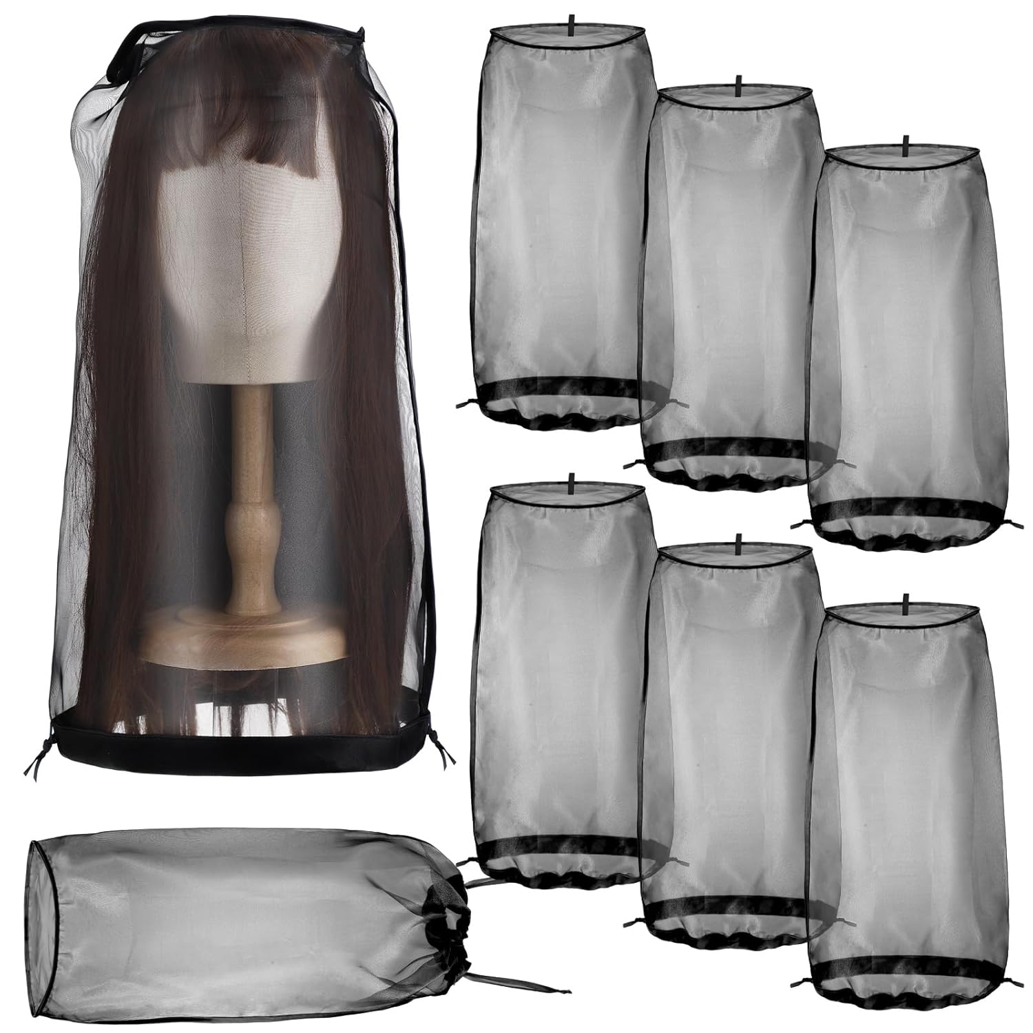 Amazon.com : GliCraft 6 Pcs Wig Bags Adjustable Wig Storage for ...