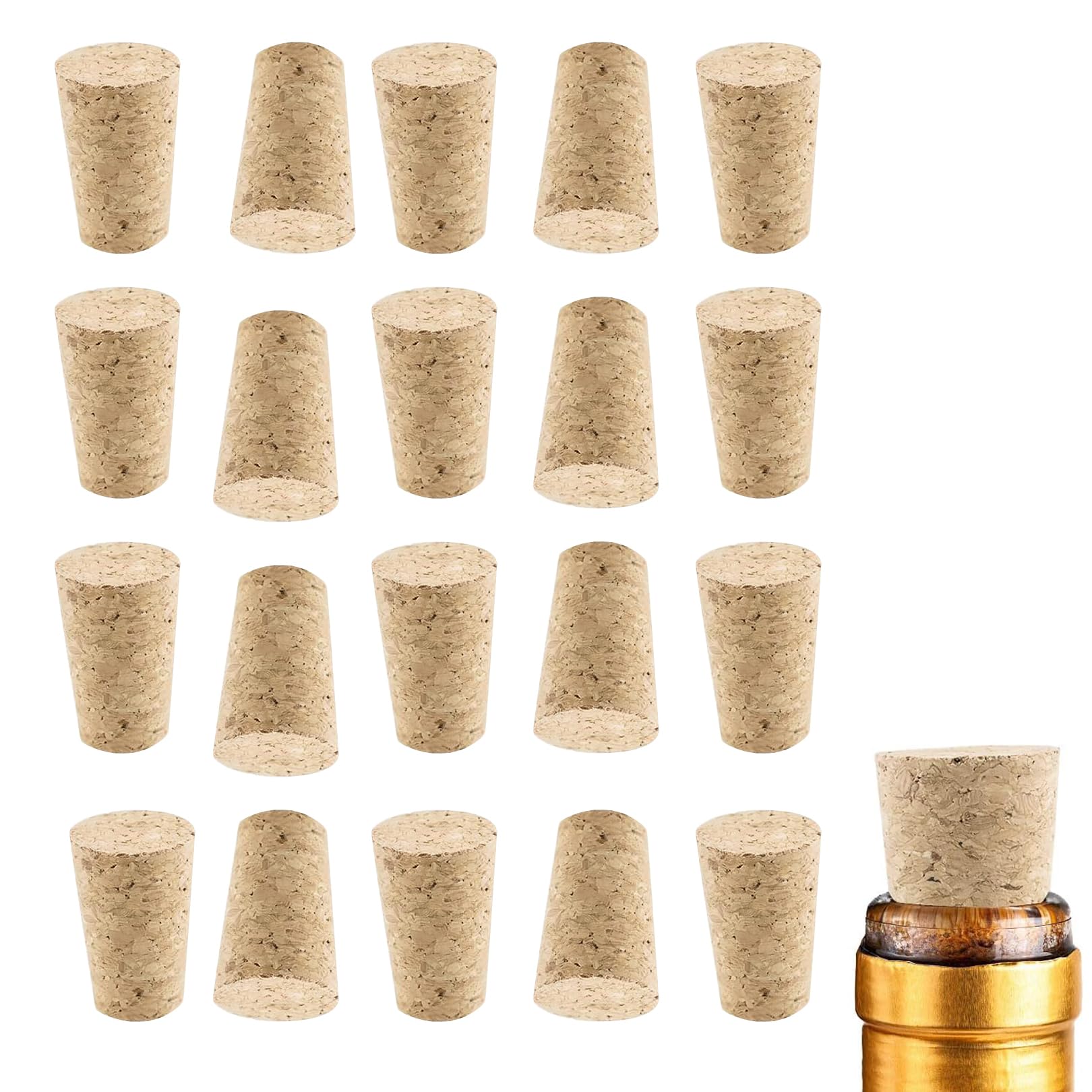 20pcs Corks for Craft Wood Corks Plugs,Tapered Cork Plugs,Tapered Cork ...