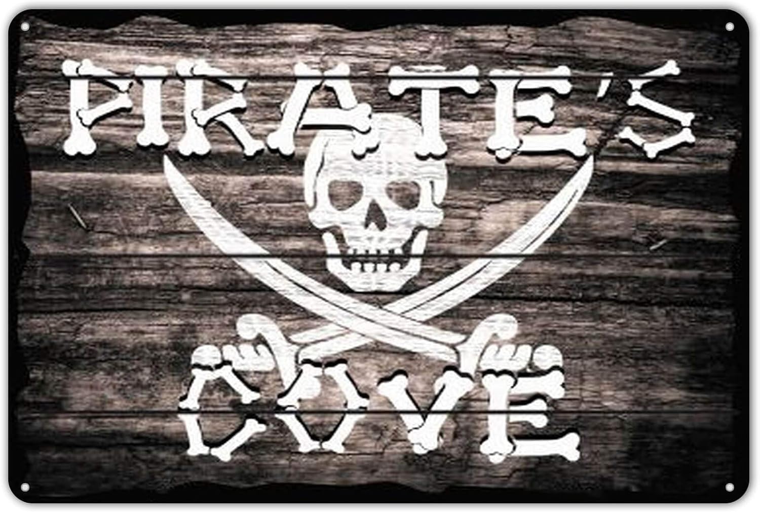 Amazon.com: Custom Pirate Skull Metal Signs - Wall Art, Decorative Iron ...