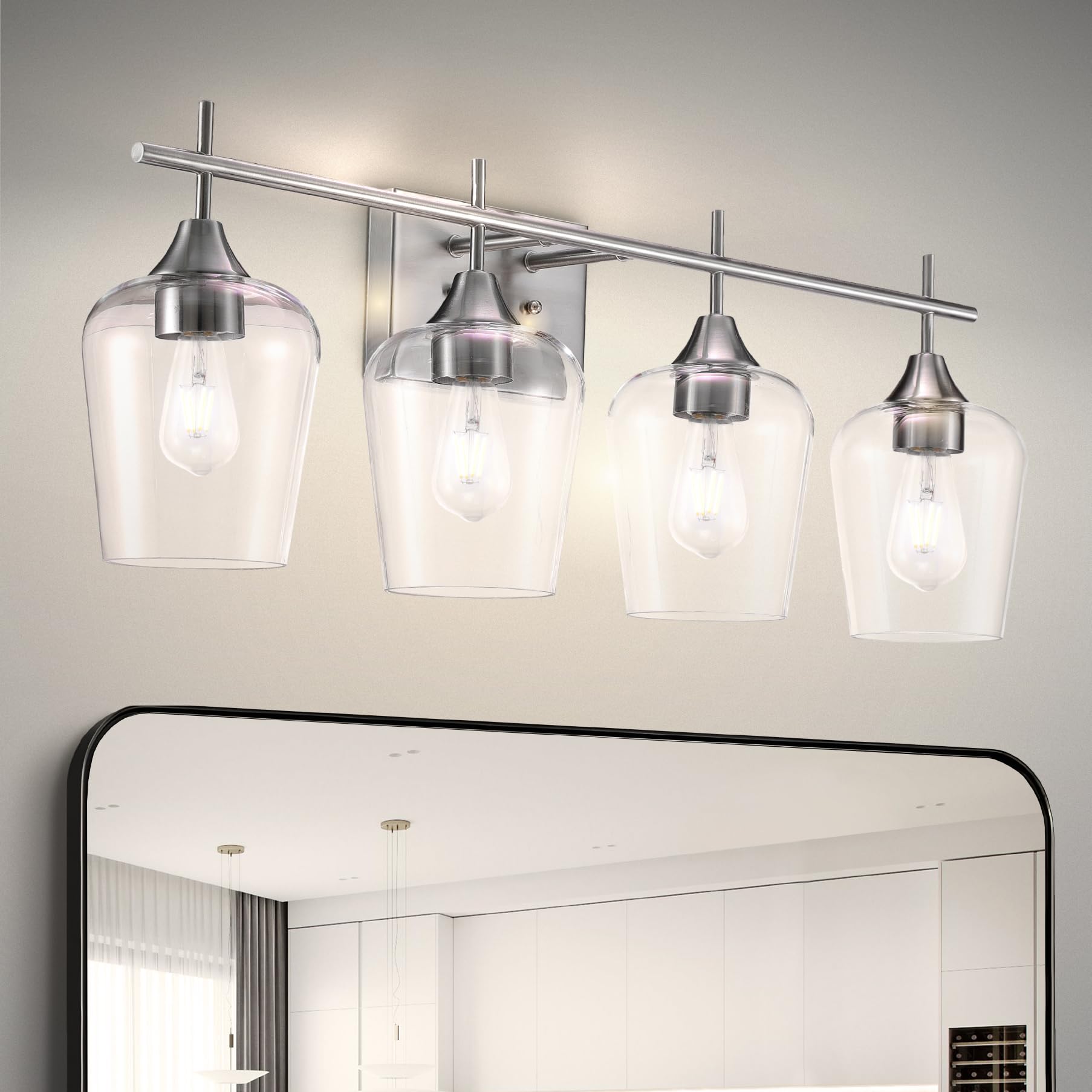 Snapklik.com : ASD 4-Light Wall Mount Vanity Lighting Fixture 60W E26 ...