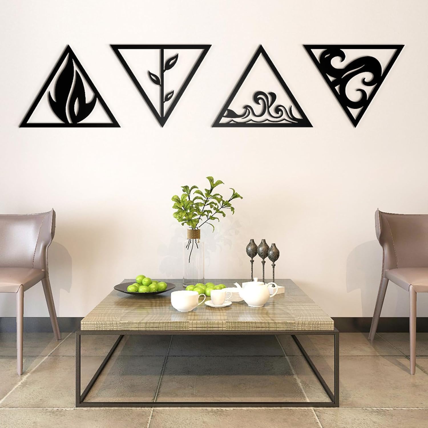 Amazon.com: Mlooog Nature Four Elements Minimalist Wood Wall Art ...