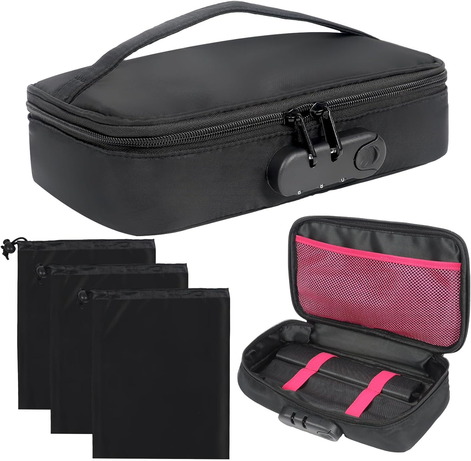 Amazon.com: Lockable Toy Carry Bag Case with 3 Drawstring Bags,Portable ...