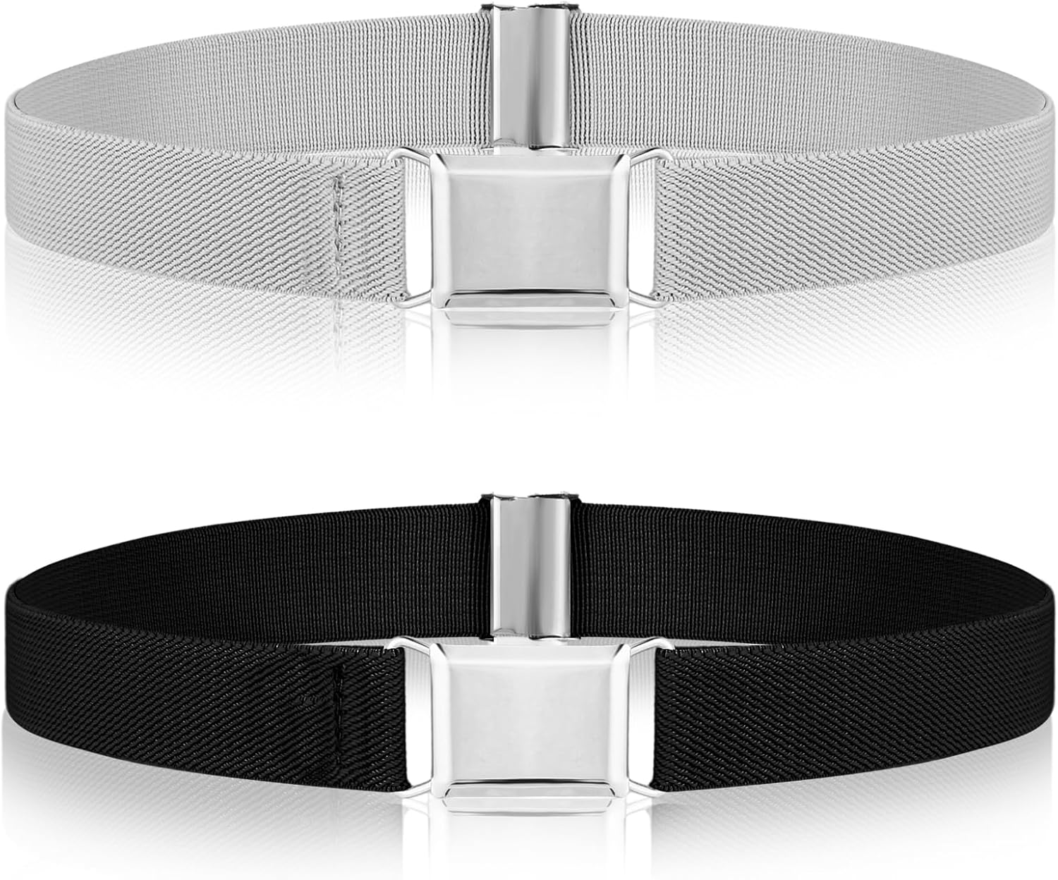 DIVINA VITAE 2 Pack No Show Belts with Flat Buckle Womens Elastic Belt ...