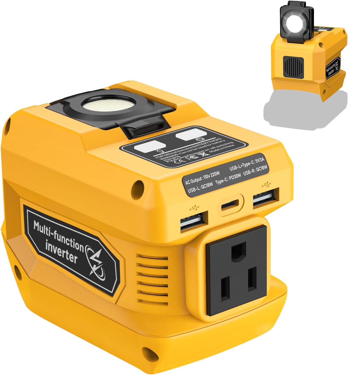 Amazon.com: Azocek 220W Power Inverter Compatible with Dewalt 20V ...