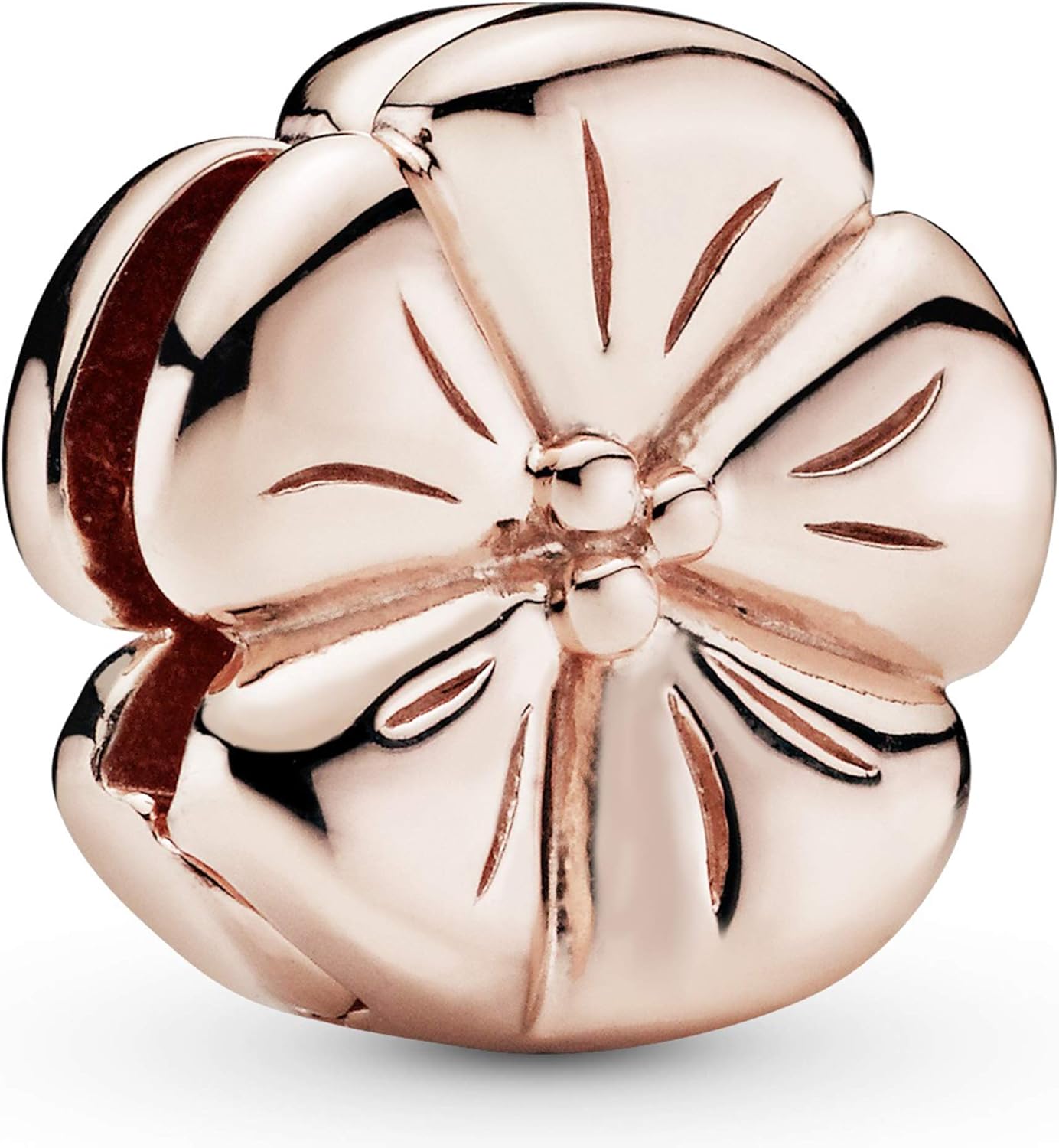 Amazon.com: PANDORA Polished Flower Clip Charm Bracelet Charm ...