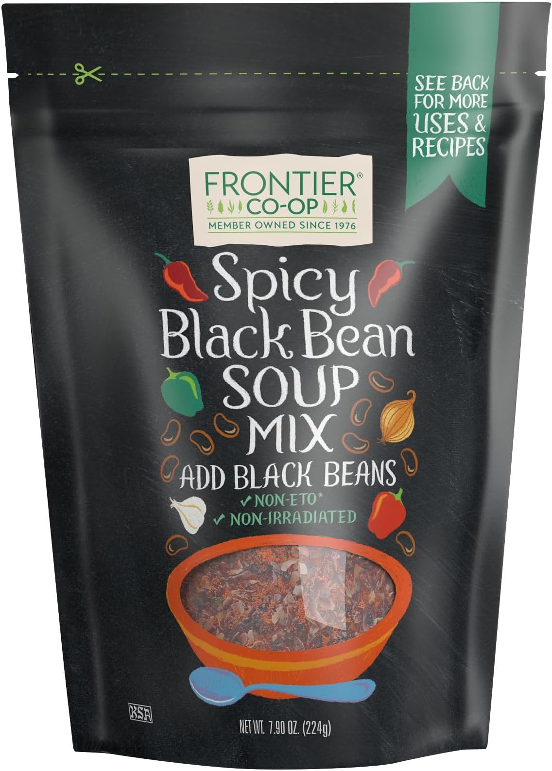 Amazon.com: Frontier Spicy Black Bean Soup Mix Pouch, 7.90 Ounce