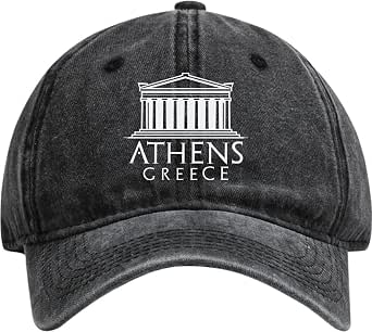 Amazon.com: Athens Greece Design Black Dad Hat – Unisex Soft Baseball ...