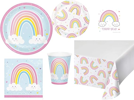 Amazon.com: Celebrations by Creative Converting Rainbow Party Bundle ...