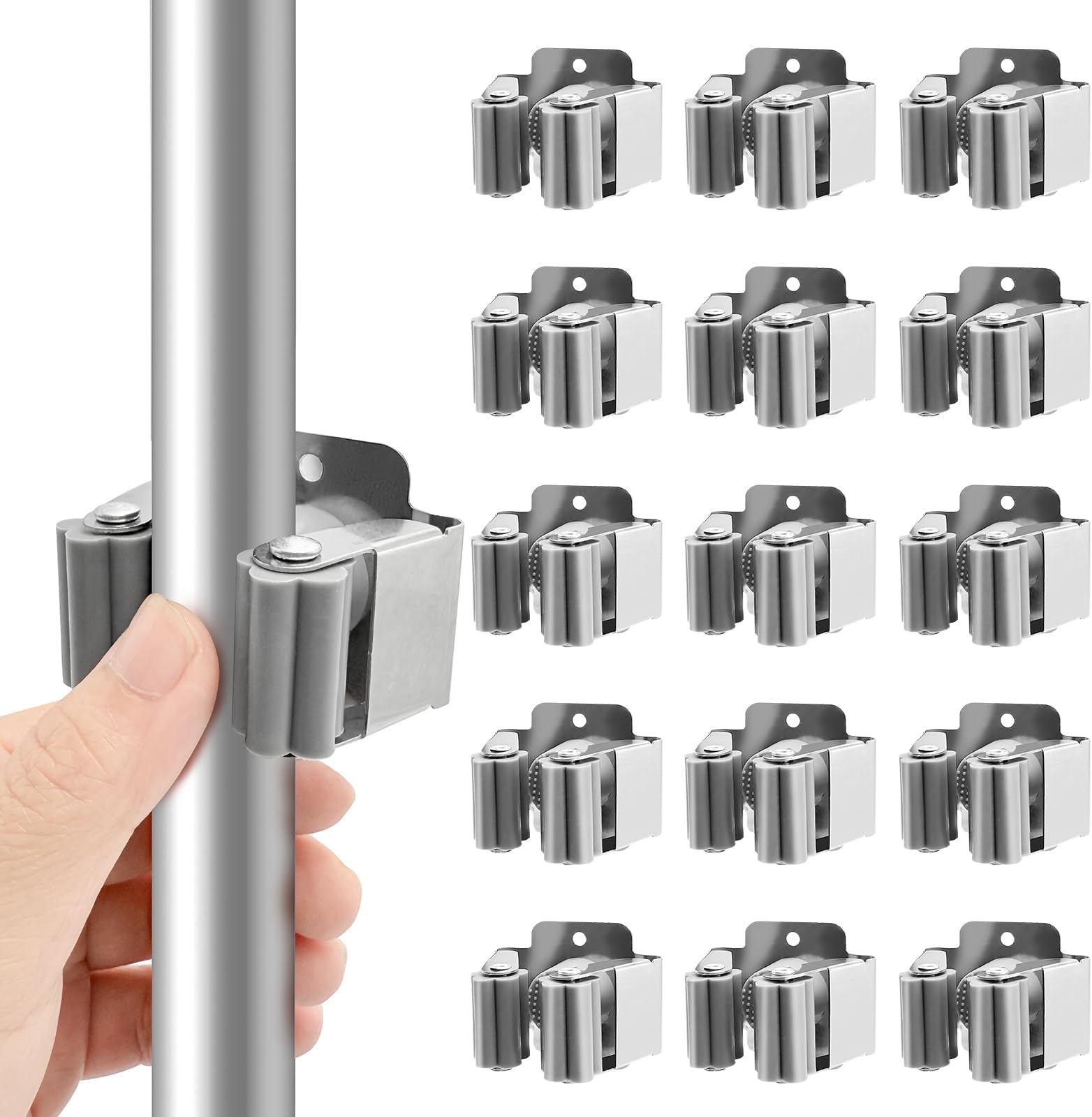 Amazon.com: Broom Holder Wall Mount 10 Pack Heavy Duty Metal Mop ...