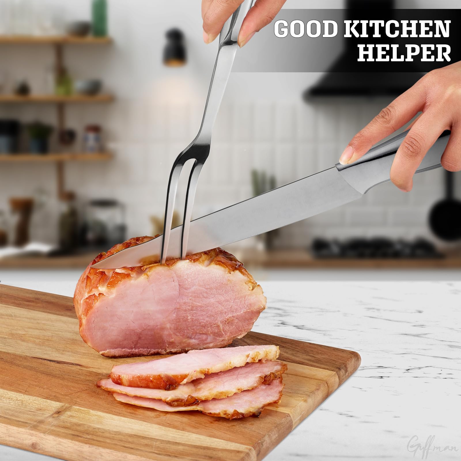 Snapklik.com : Two Pronged Stainless Steel Fork - 11 Serving Fork Large ...