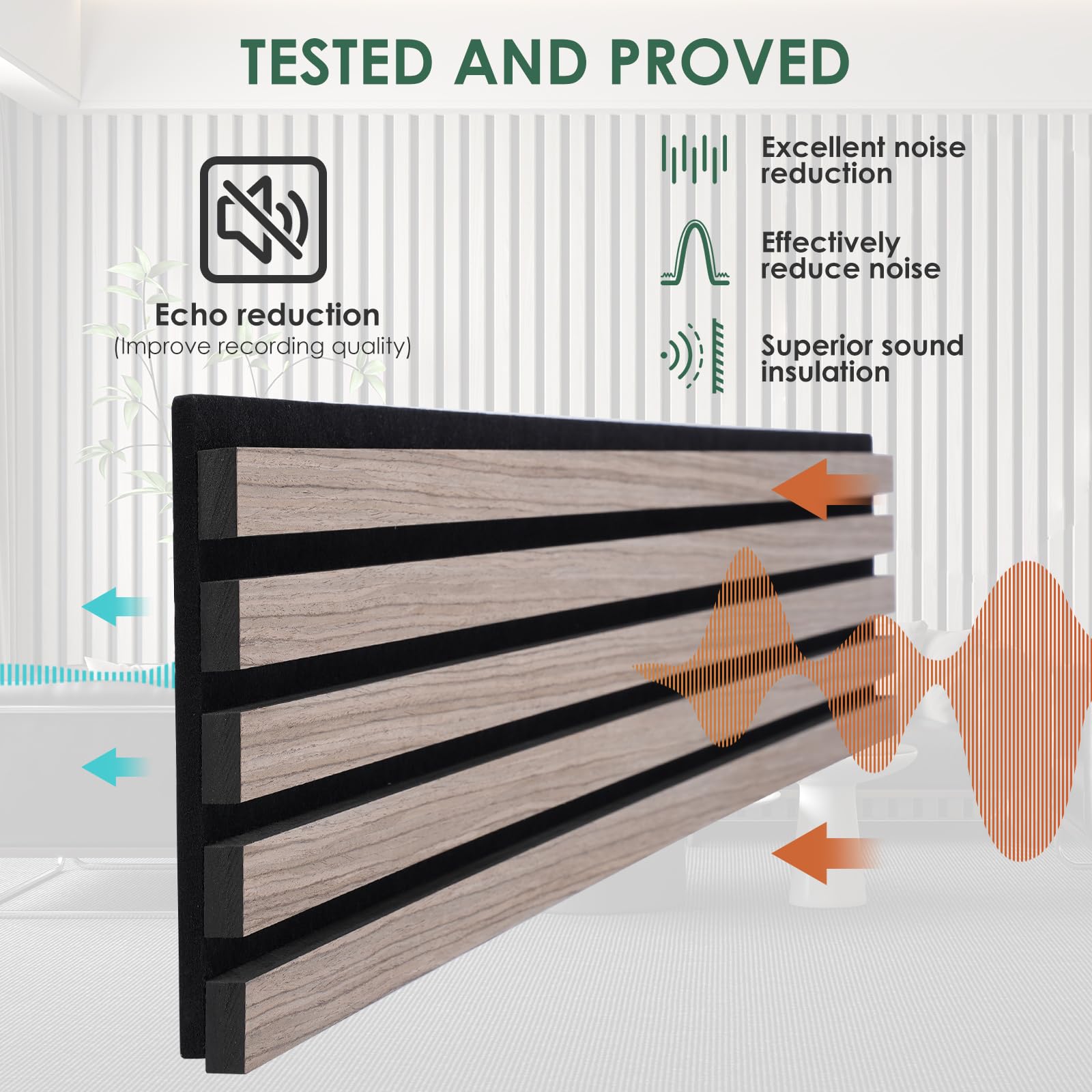 Snapklik.com : VallisCo 4-Piece Wood Slat Acoustic Panels For Stylish ...