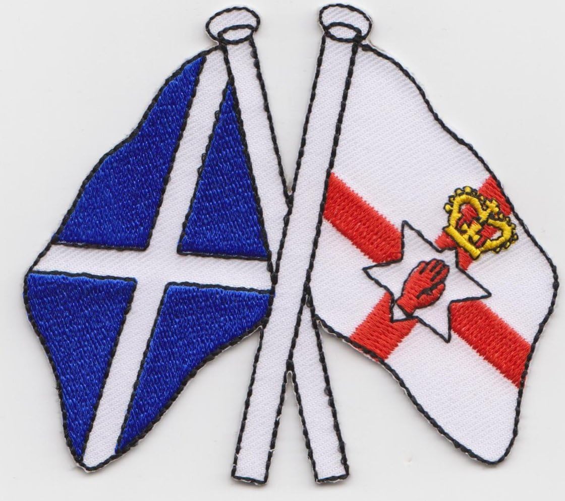 1000 Flags Scotland and Northern Ireland Red Hand Of Ulster Friendship Flag Embroidered Patch ...