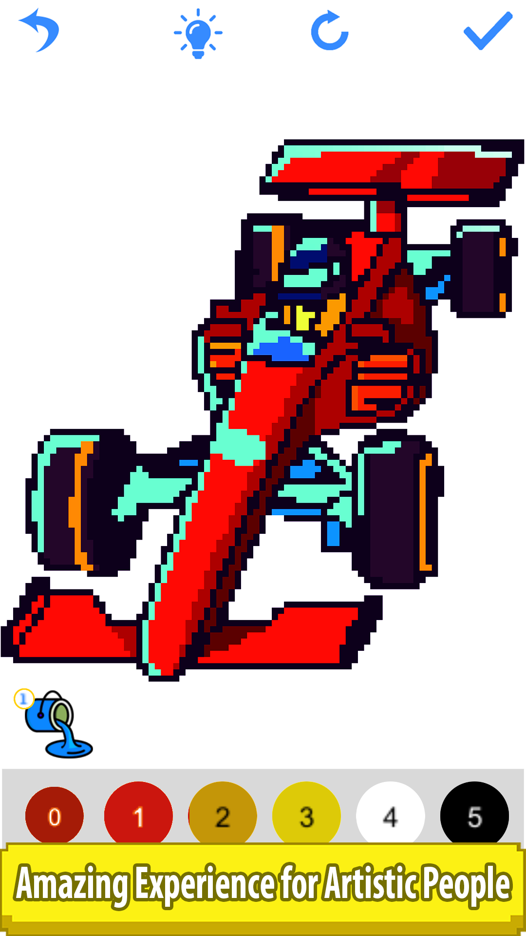 Racing Cars Pixel Art - Paint by Number, Sandbox Coloring Pages:Amazon ...