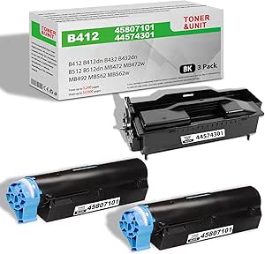 Amazon.com: IGUGNIK 2 Pack 45807101 Toner Cartridge & 1 Pack 44574301 ...