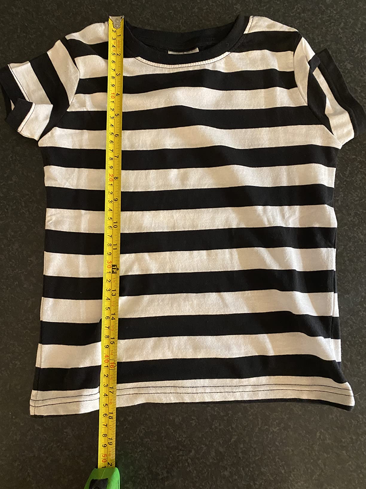 BURGLAR COSTUME FANCY DRESS ADULTS - BLACK & WHITE STRIPE TOP WITH ...