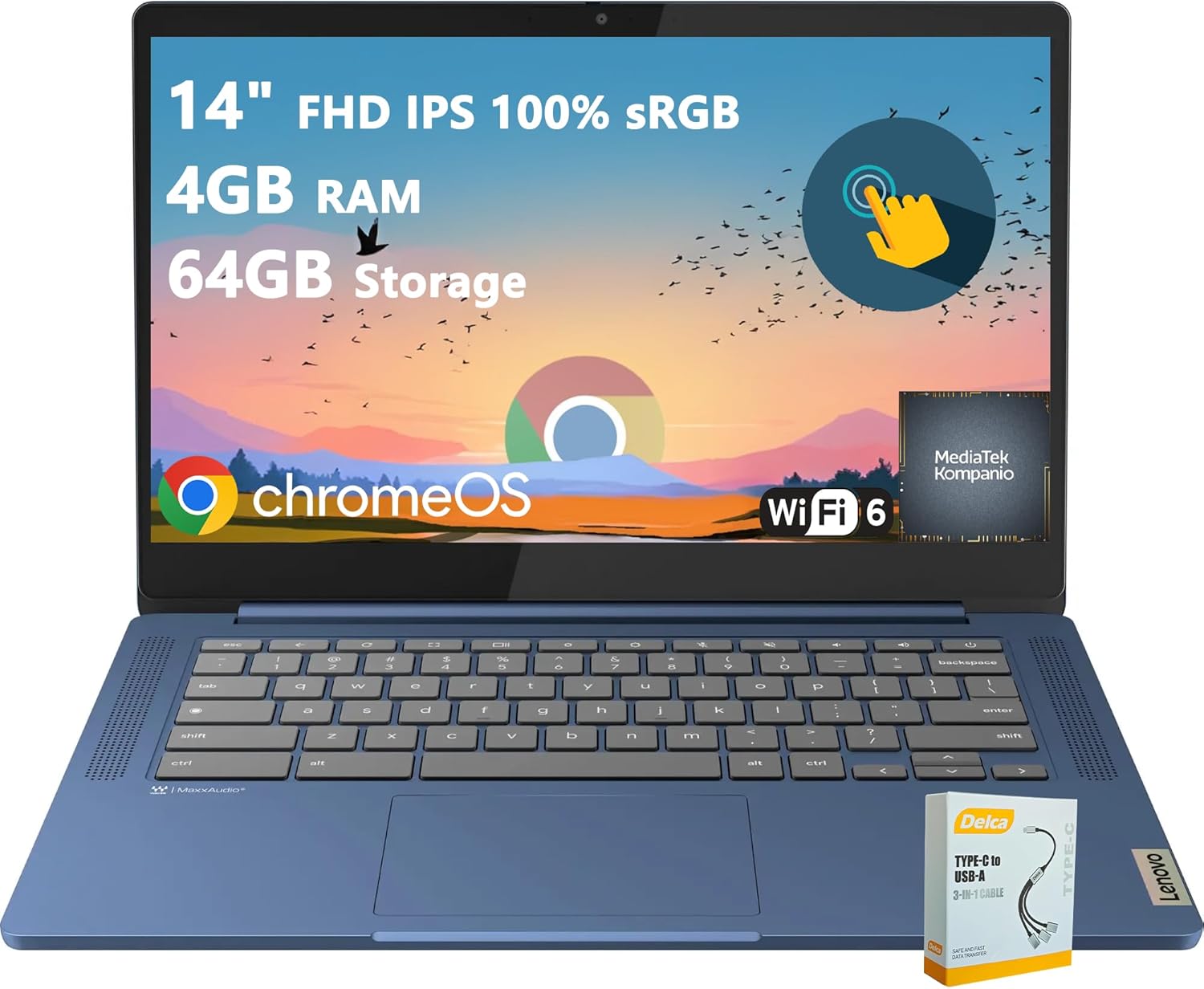 Amazon.com: Lenovo IdeaPad Slim 3 Chromebook Laptop | 14" FHD Touch 100 ...