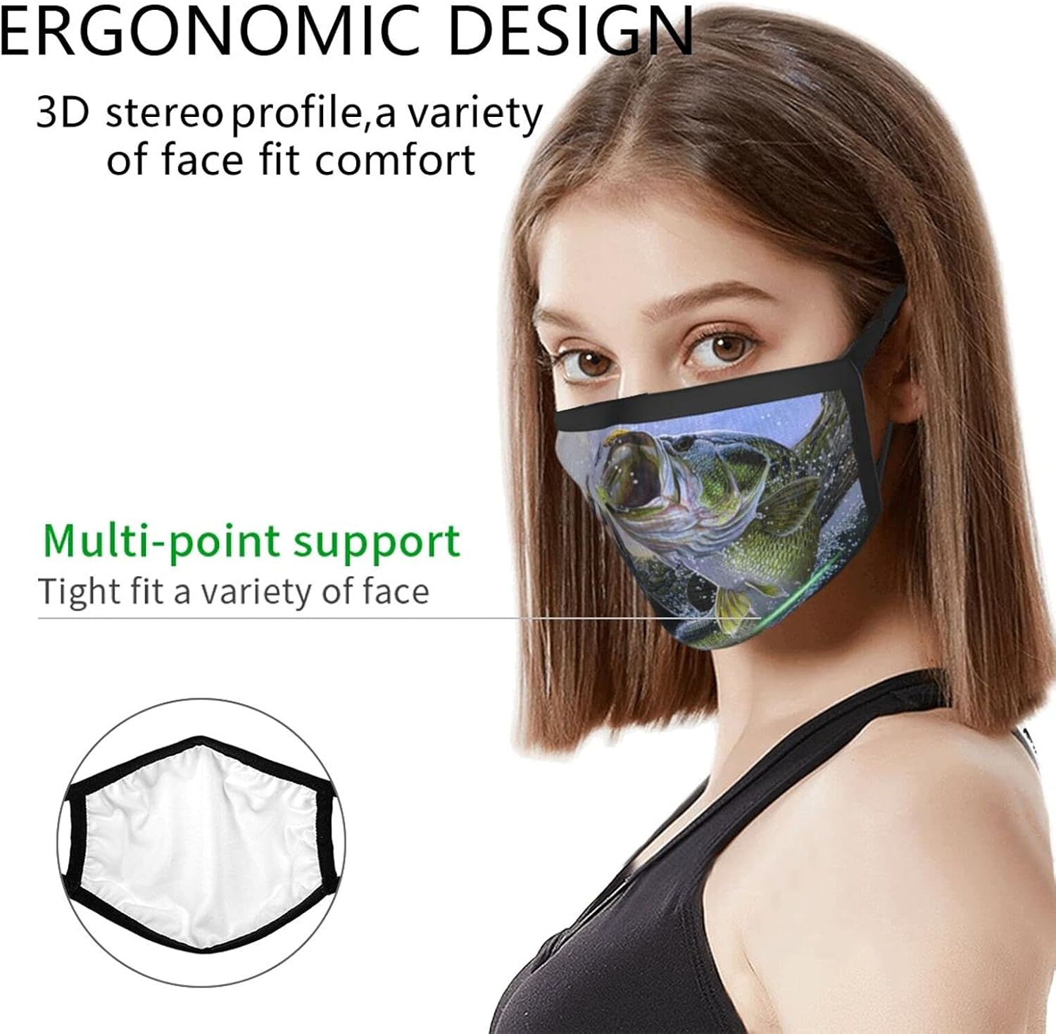 Adult Black Border Masks Windproof Sports The Fisherman Caught Diving ...