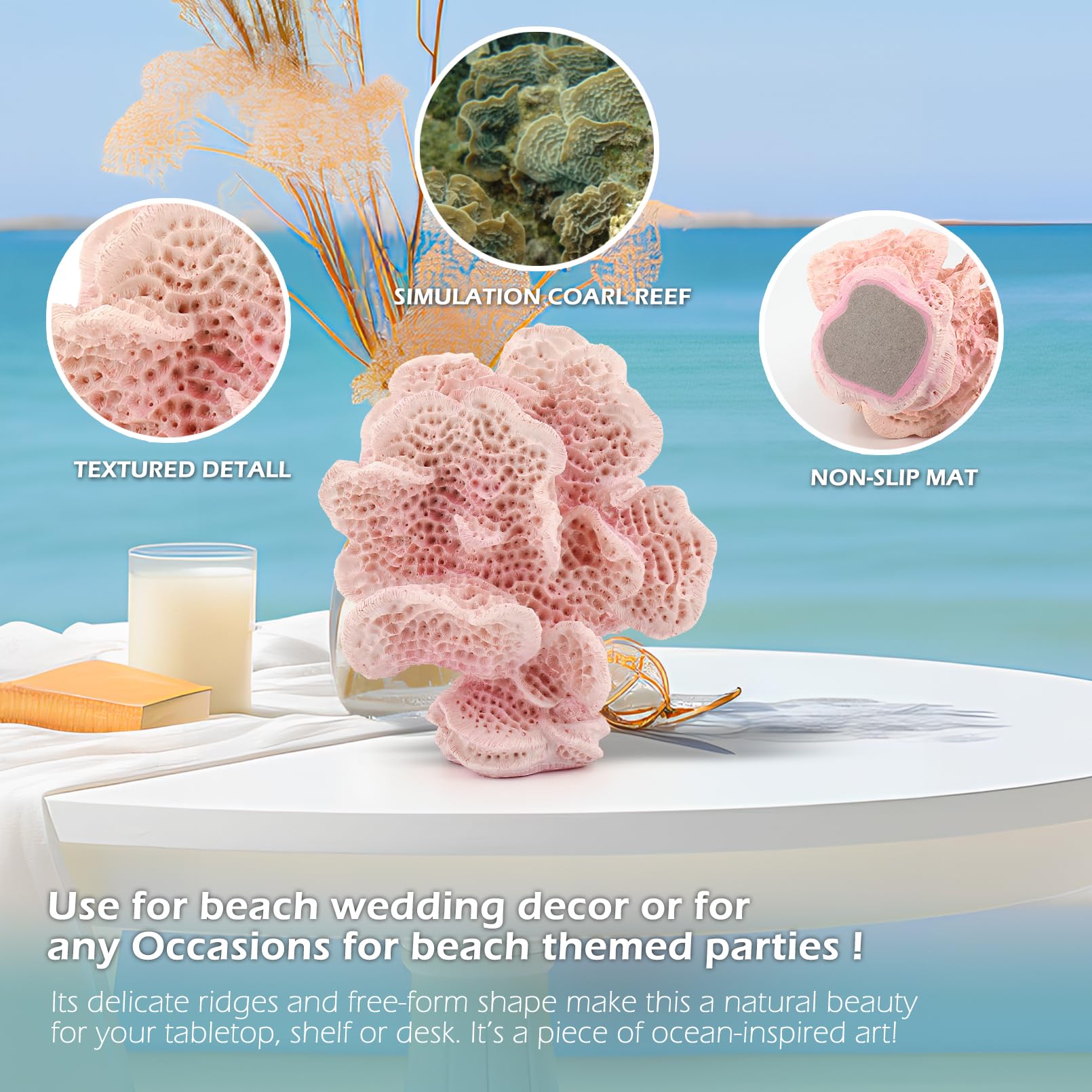 Coral Reception Centerpieces