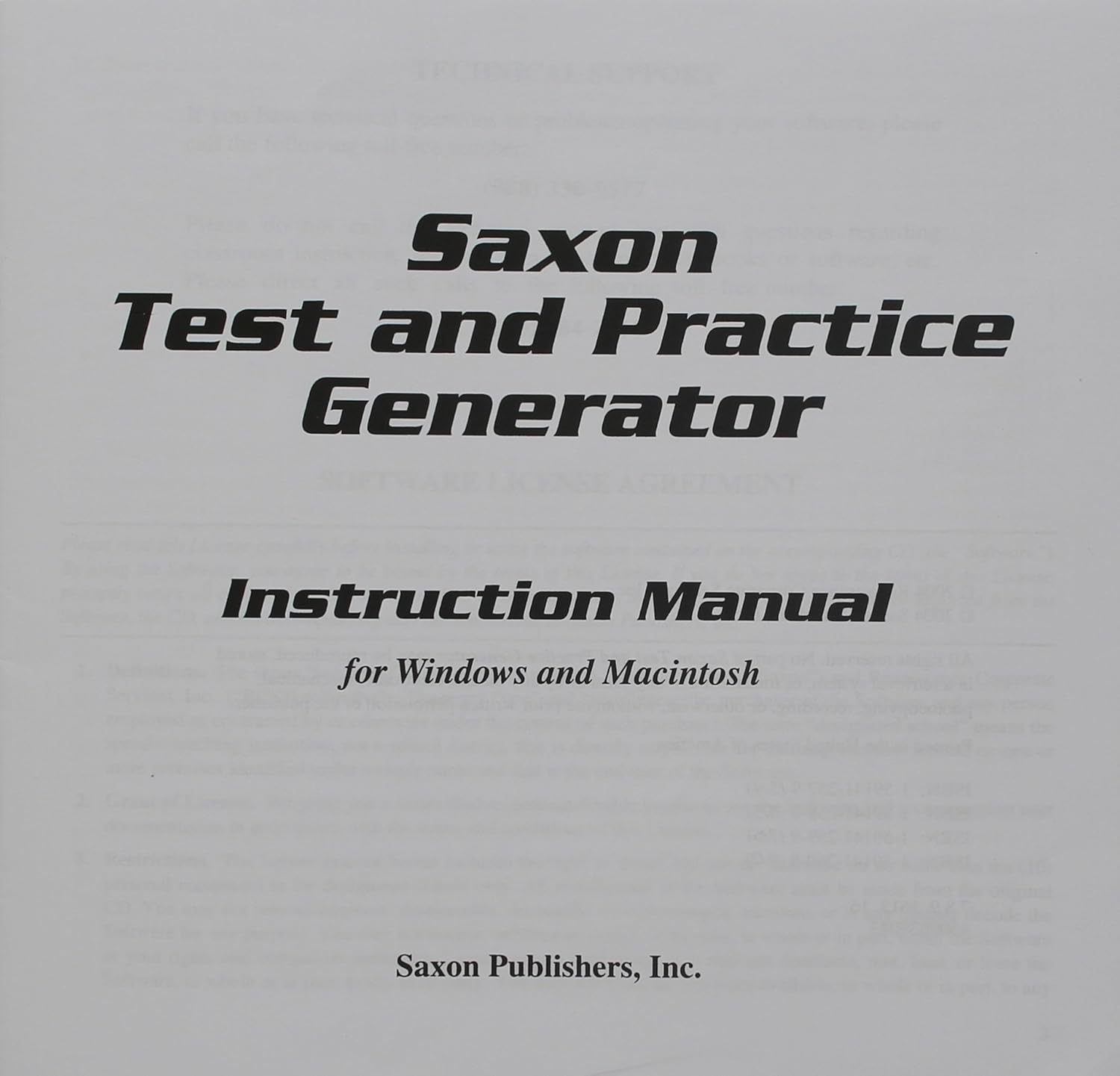 Saxon Math 8/7: Student Test & Practice Generator: SAXON PUBLISHERS ...