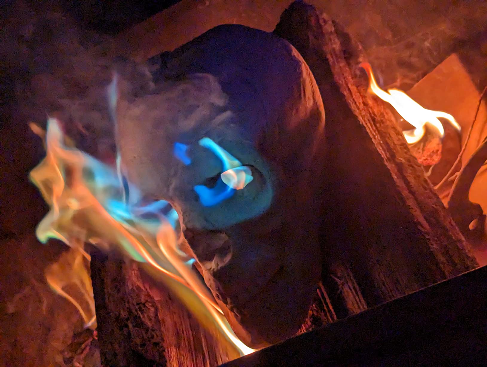 $9/mo - Finance OSKER Ceramic Fireproof Fire Pit Skull Log for Bonfire ...