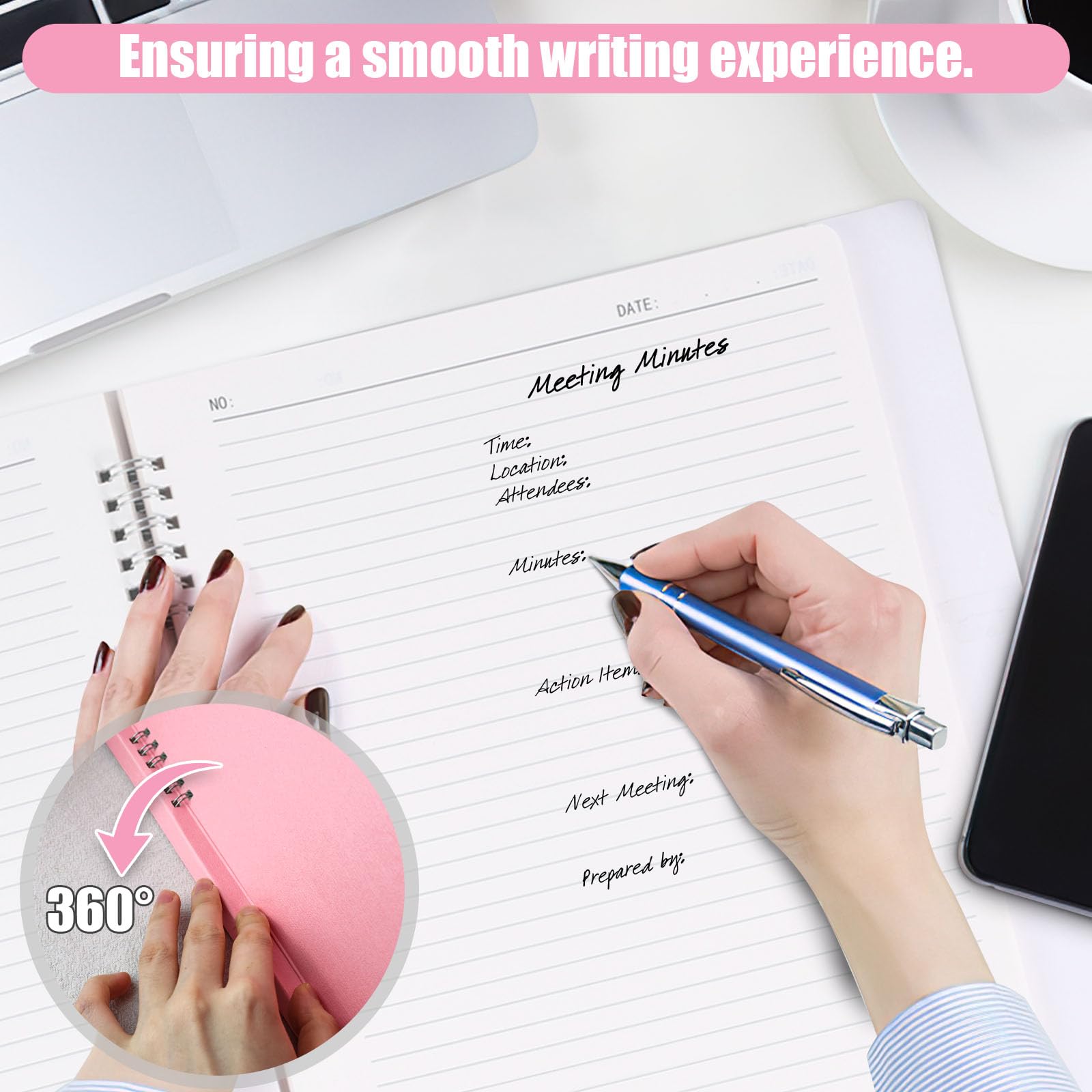 Snapklik.com : A4 Spiral Notebook Pink, Flexible Cover A4 Spiral ...