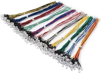 Waycreat 165pcs 12V 5mm Pre Wired LED Lights Emitting Diodes (11 Colors ...