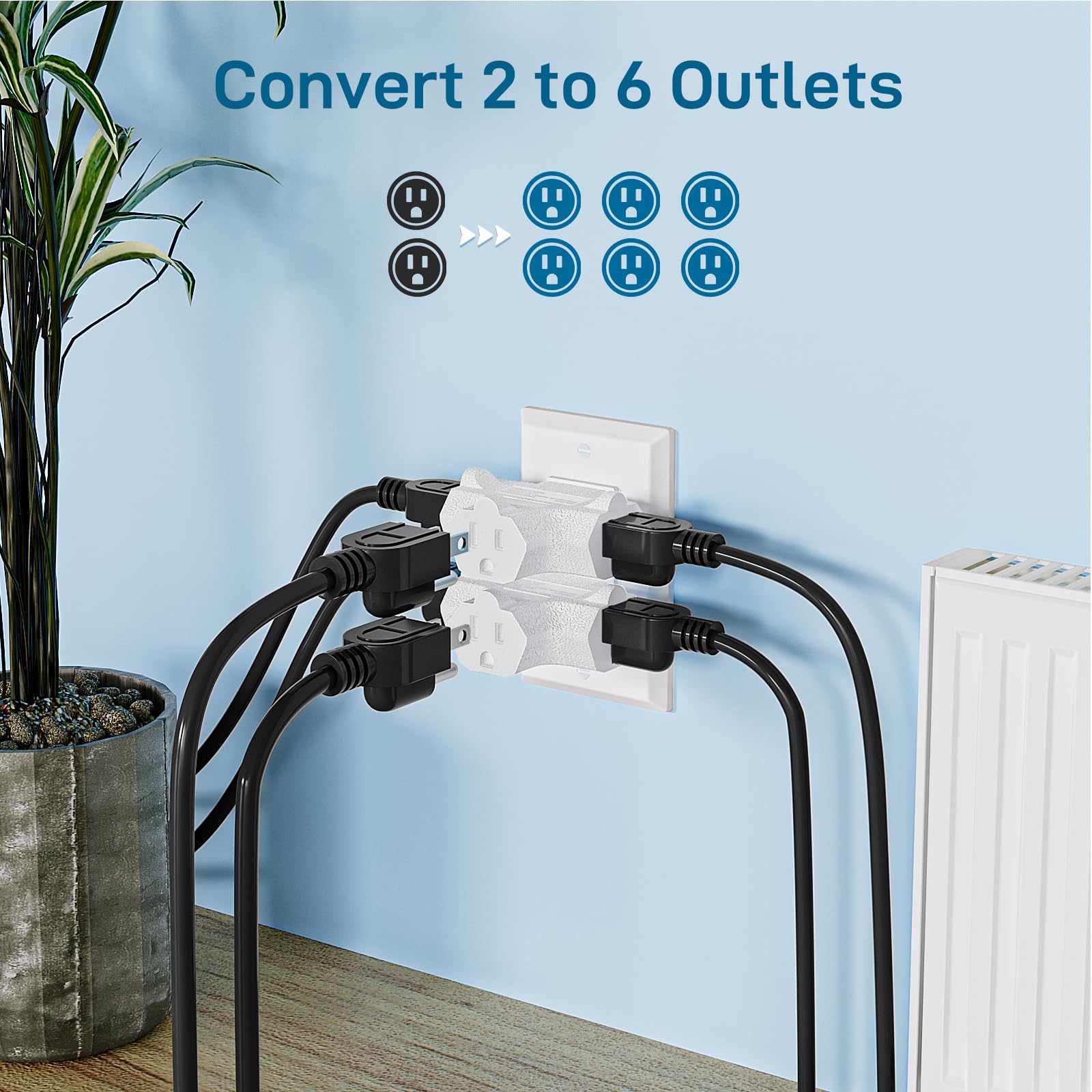 Snapklik.com : K KASONIC - 3-Outlet Grounding Adapter, UL Listed Plug ...