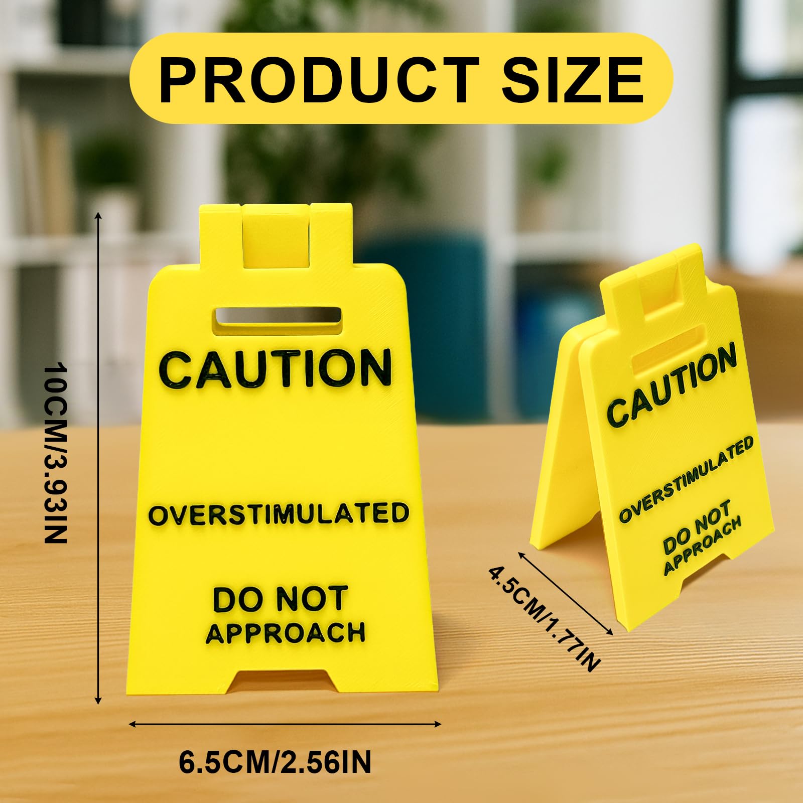 Snapklik.com : 2 Pcs Caution Overstimulated Desk Sign, Mini Funny ...