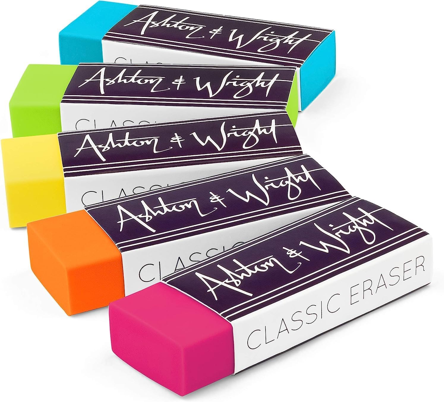 STABILO Legend Plastic Eraser Pack of 5 Blue, Green, Orange, Red ...