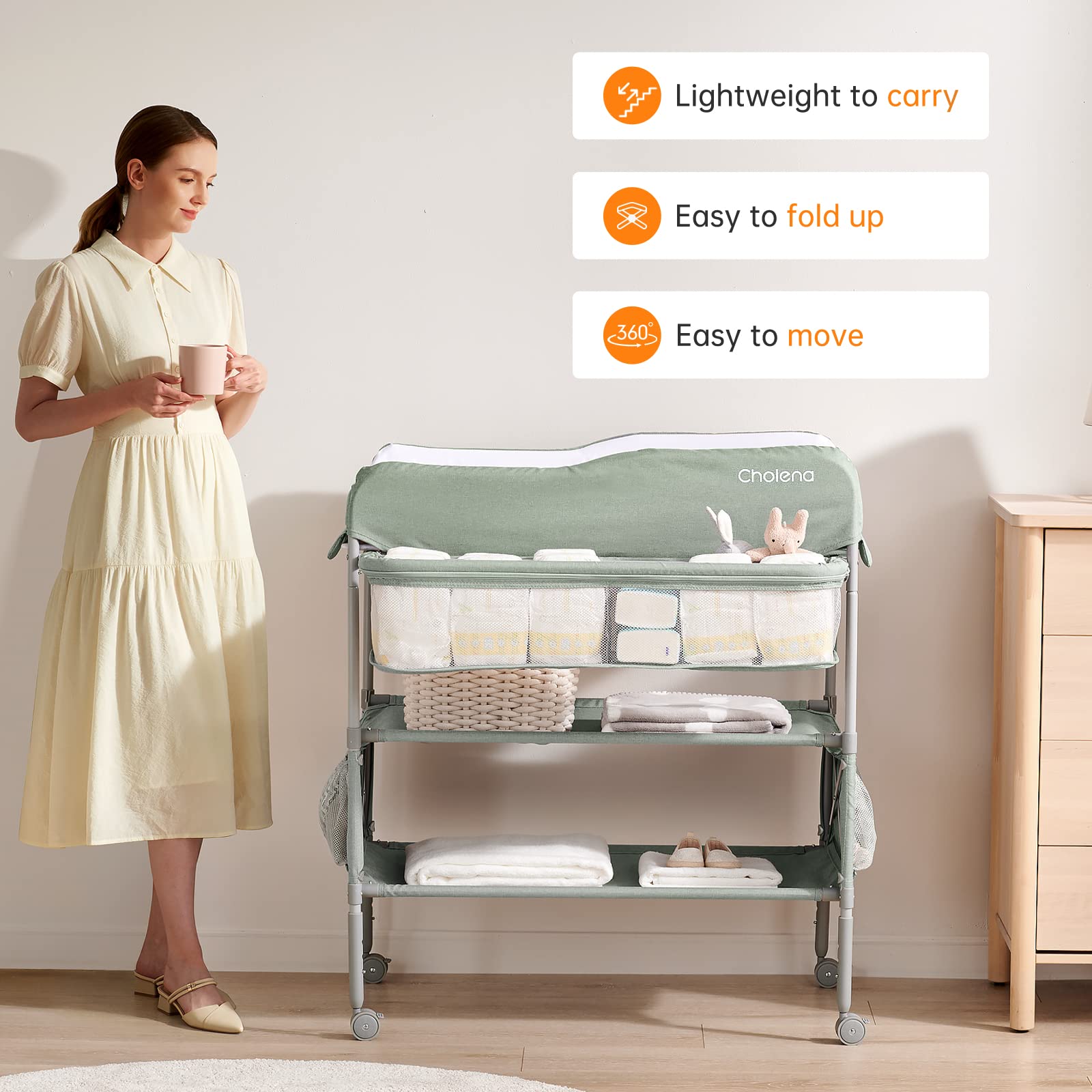 Baby Changing Table Portable Adjustable Changing Station for Tall ...