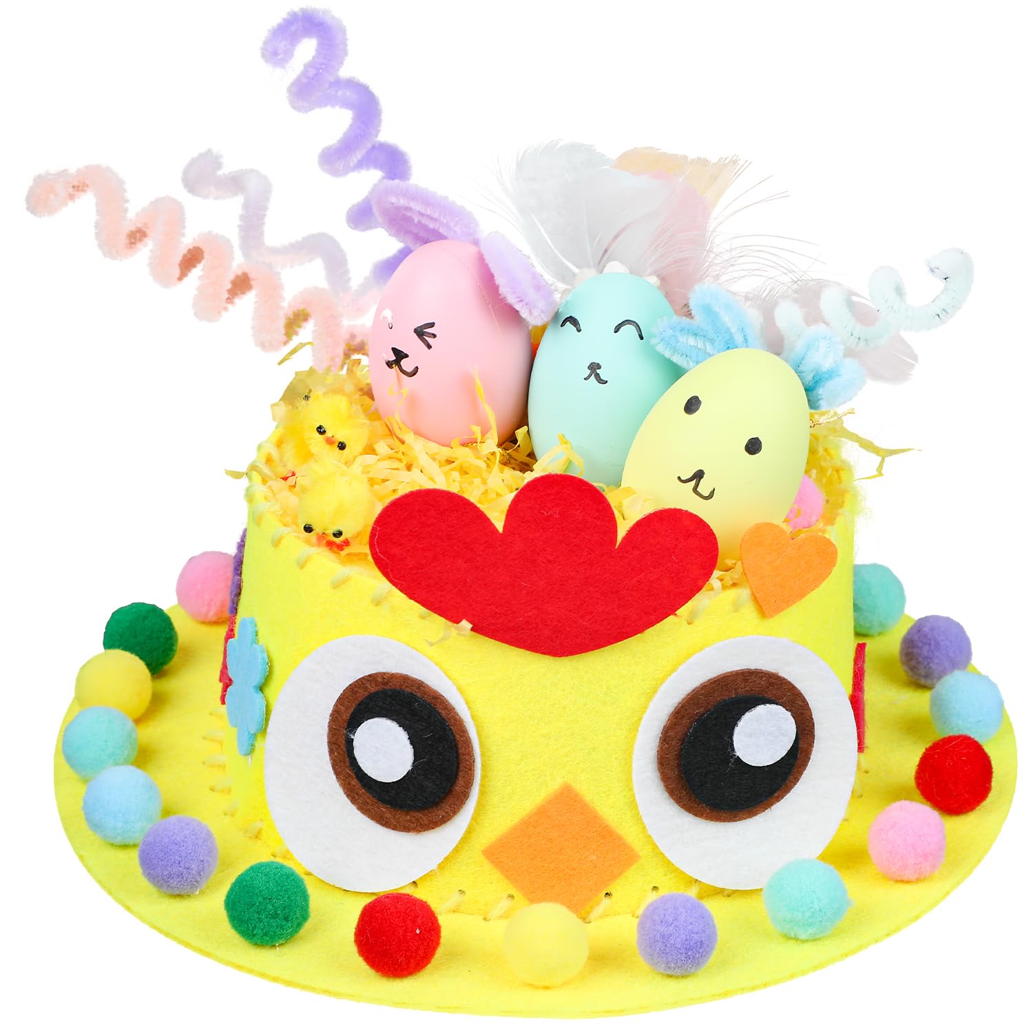 JOFONY Easter Bonnet Kit, Kids Easter Bonnet Hat for DIY Make Your Own ...