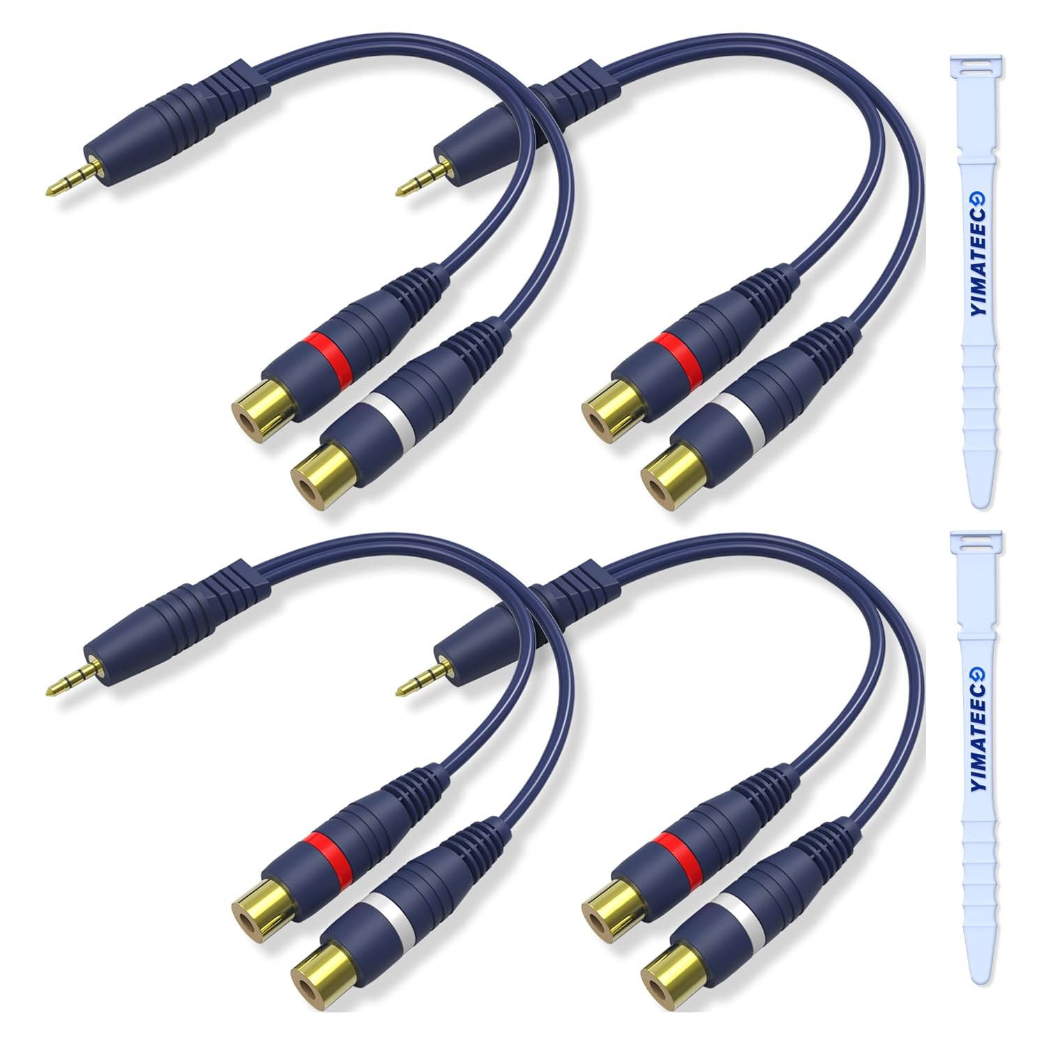 YIMATEECO 3.5mm to RCA Cable, RCA Splitter Y Cable Adapter 1 Male to 2 ...