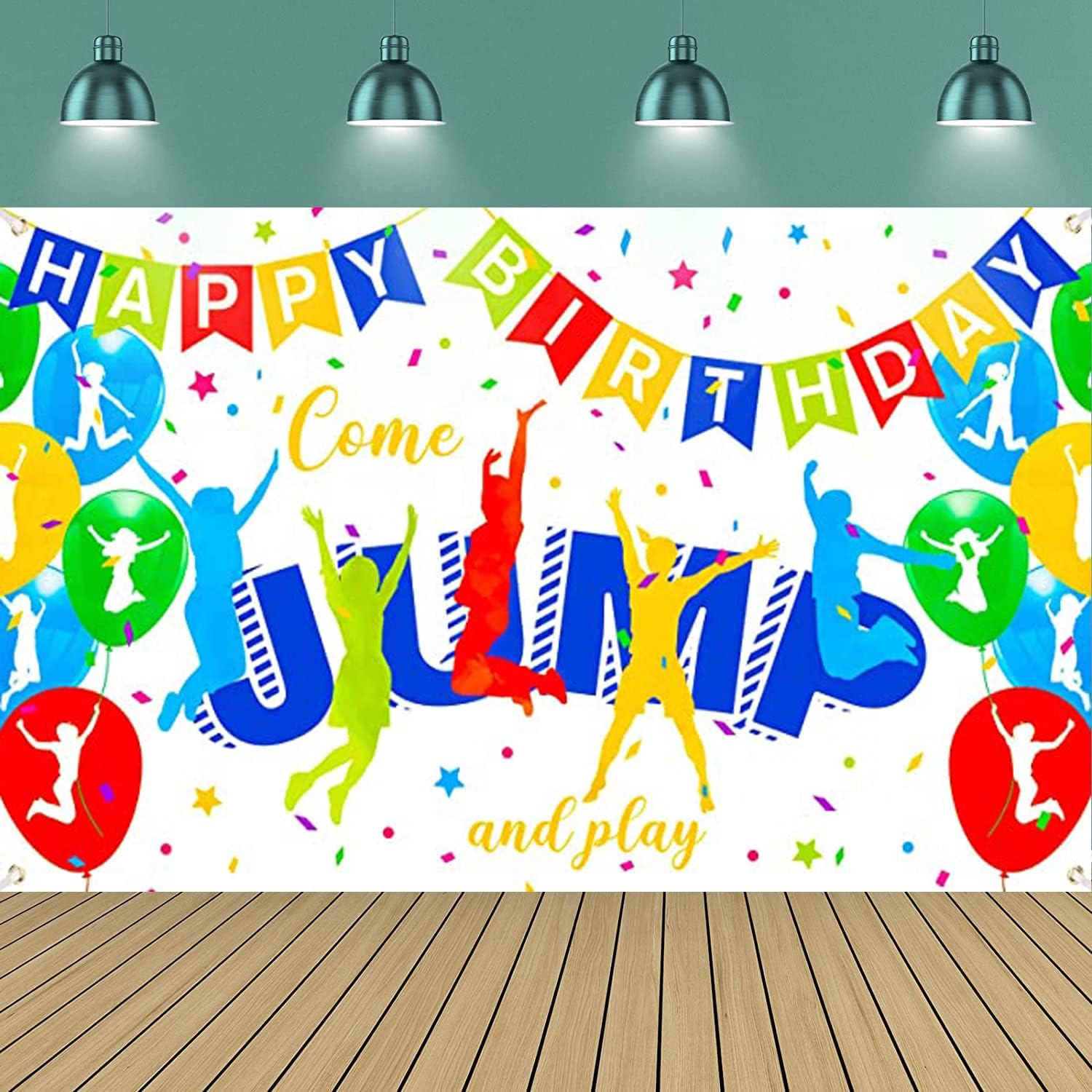 Amazon.com: Jumping Birthday Decorations Large Trampoline Bounce House ...
