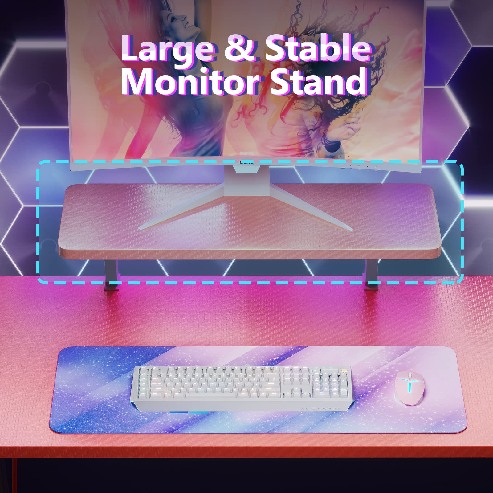 Buy MOTPK Pink Gaming Desk L Shaped Gamer Desk Gaming Table With buy-motpk-pink-gaming-desk-l-shaped-gamer-desk-gaming-table-with