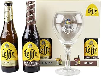 Leffe Beer and Glass Gift Set - Includes: 1x Blonde 330ml, 1x Brun ...