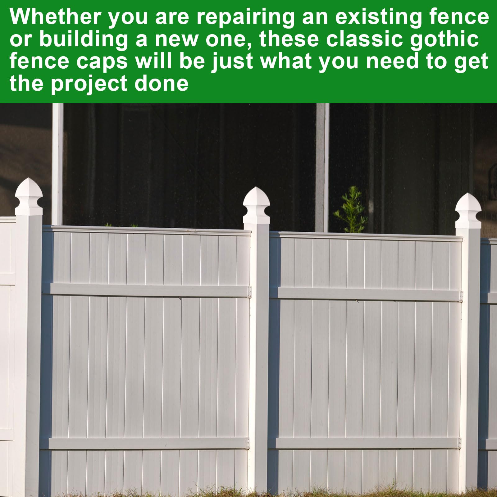 Classic Gothic Vinyl Fence 4'x8' Baltimore Contemporary Closed Picket