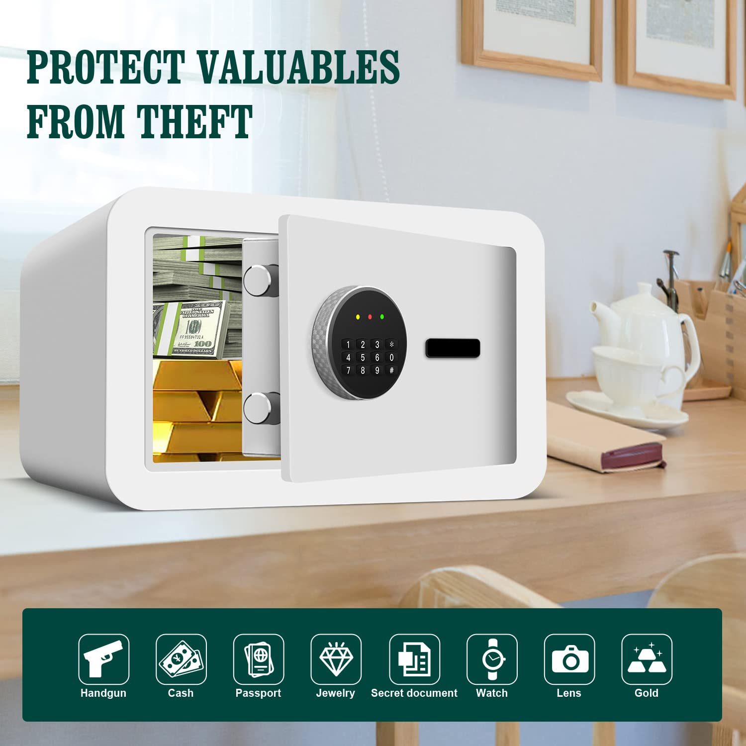 0.5 Cu.ft Small Fireproof Safe Box fire safe for Money, Home Safe ...