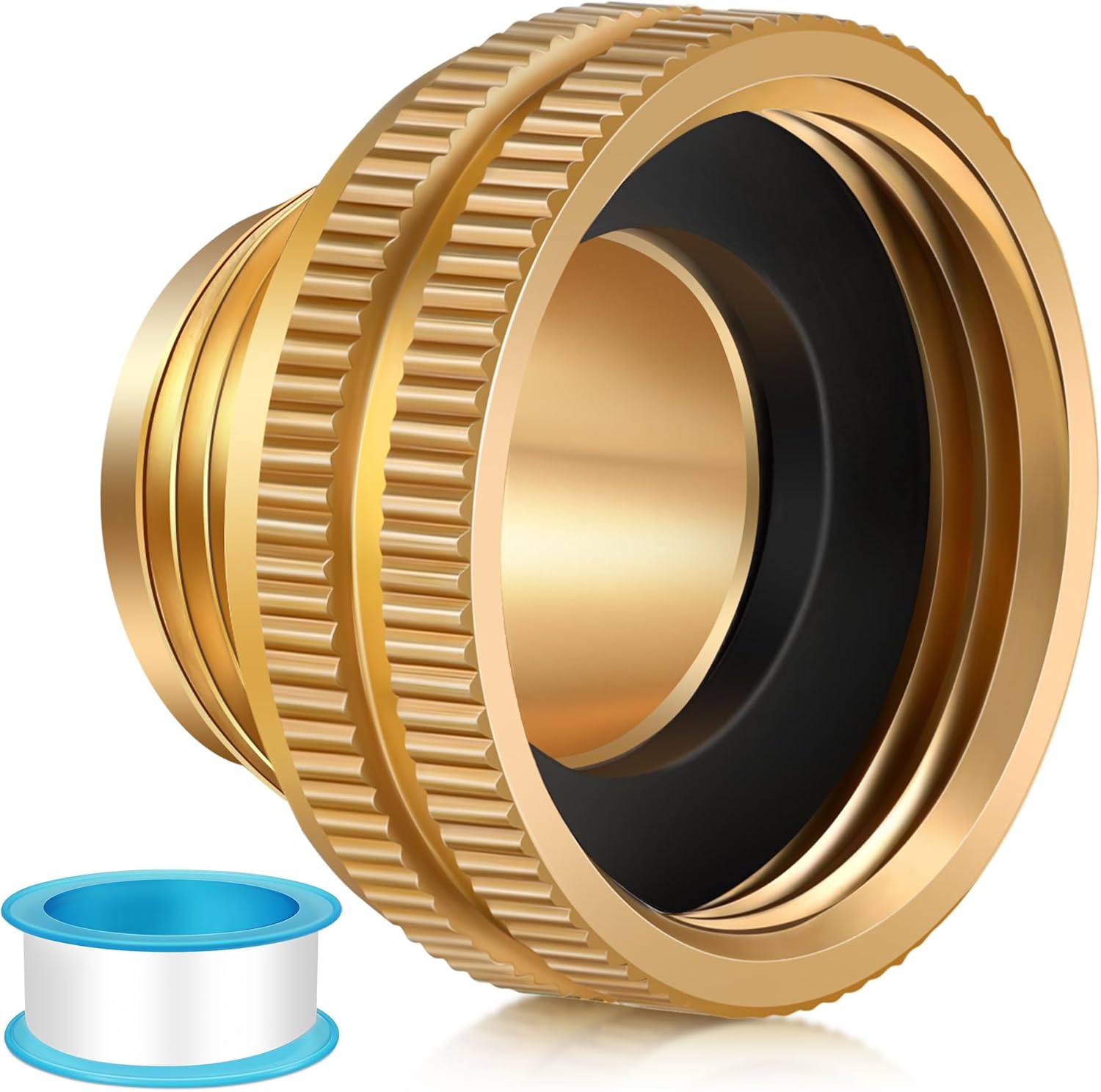 Amazon.com : Solid Brass Garden Hose Adapter, 3/4'' GHT Garden Hose ...