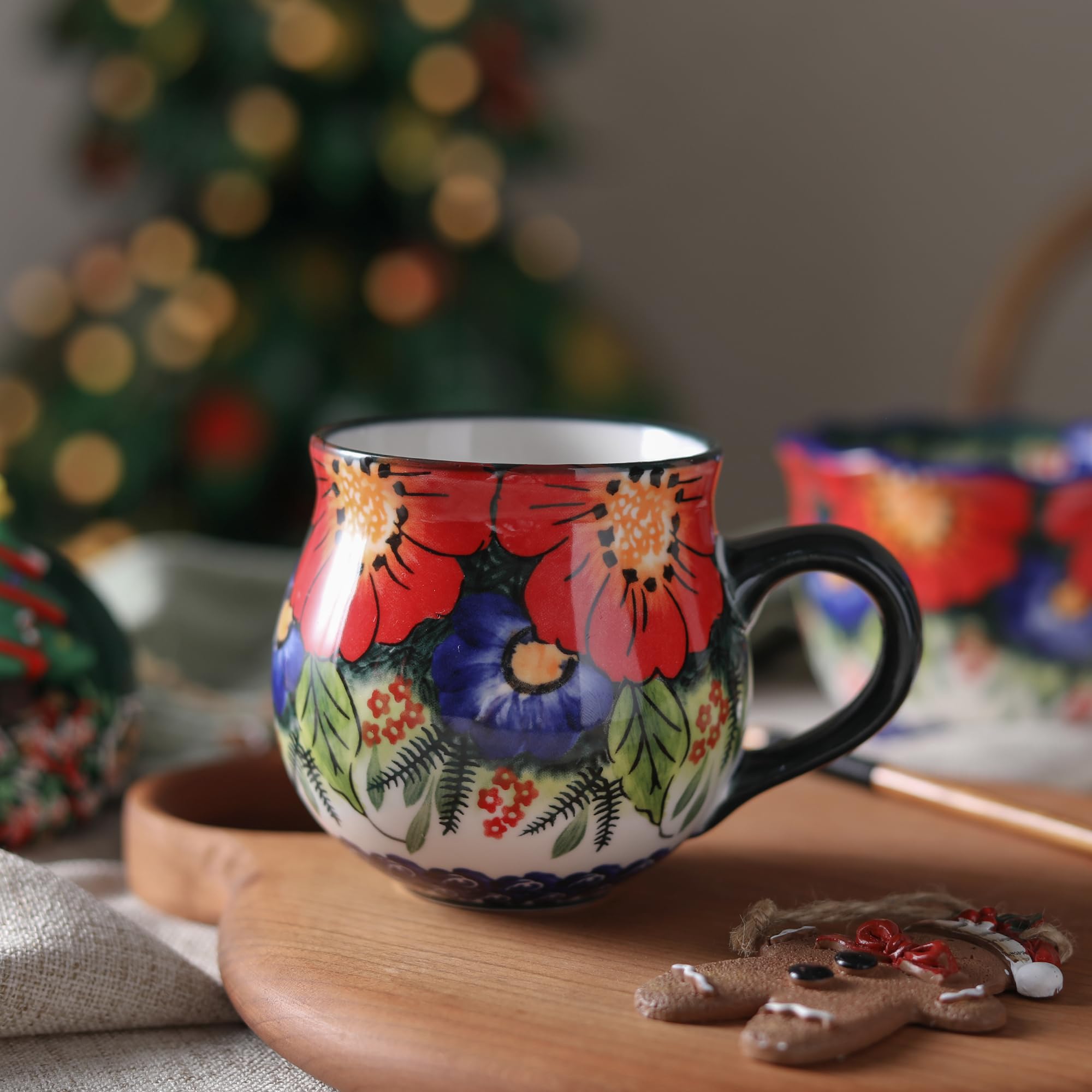 Amazon.com: ALMA 2024 Updated Ceramic Coffee Mug 12oz/380ml,Flower Mug ...