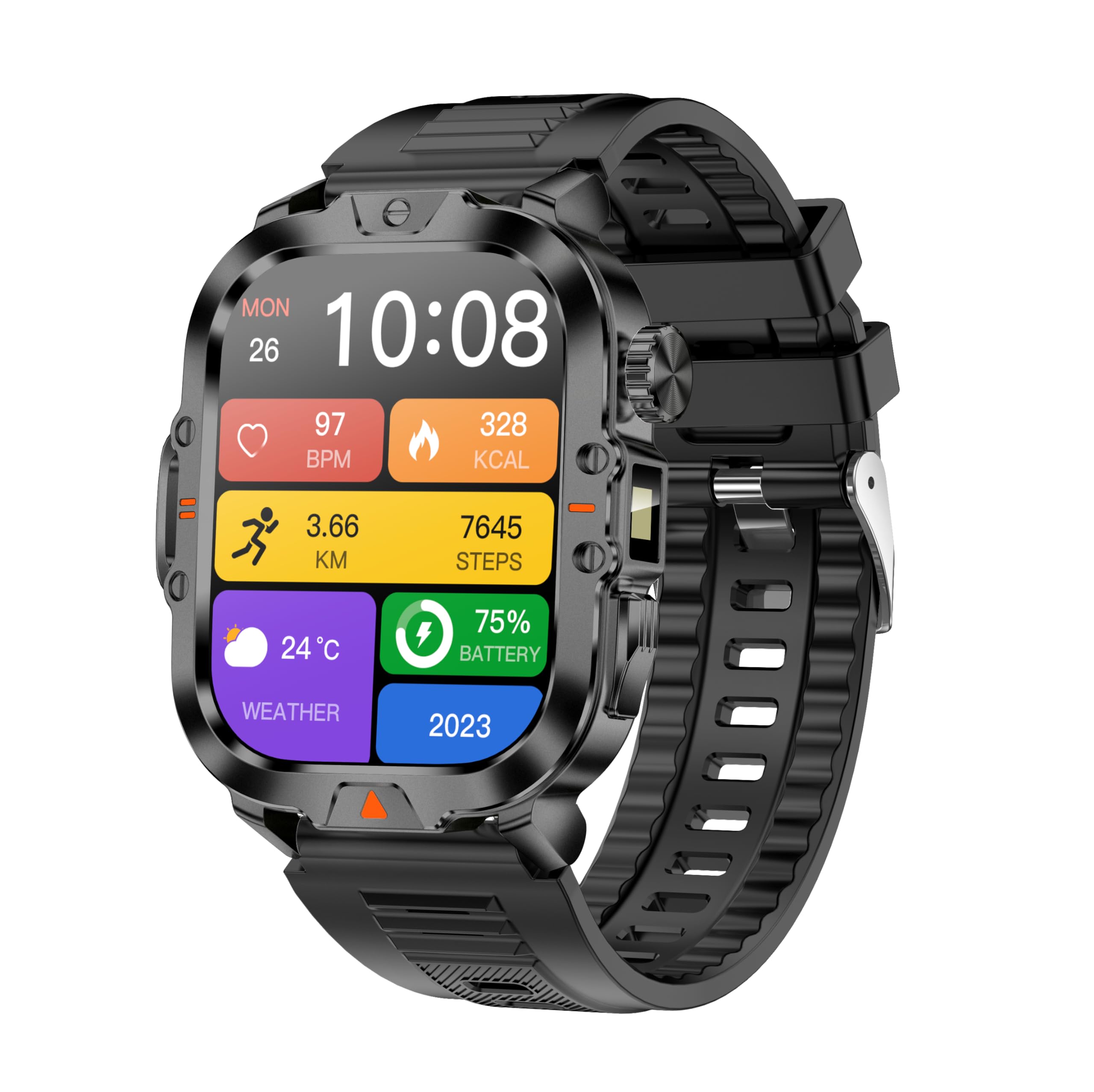 Amazon.com: Tinwoo Smart Watch for Men,2.01'' HD Display,Super Bright ...