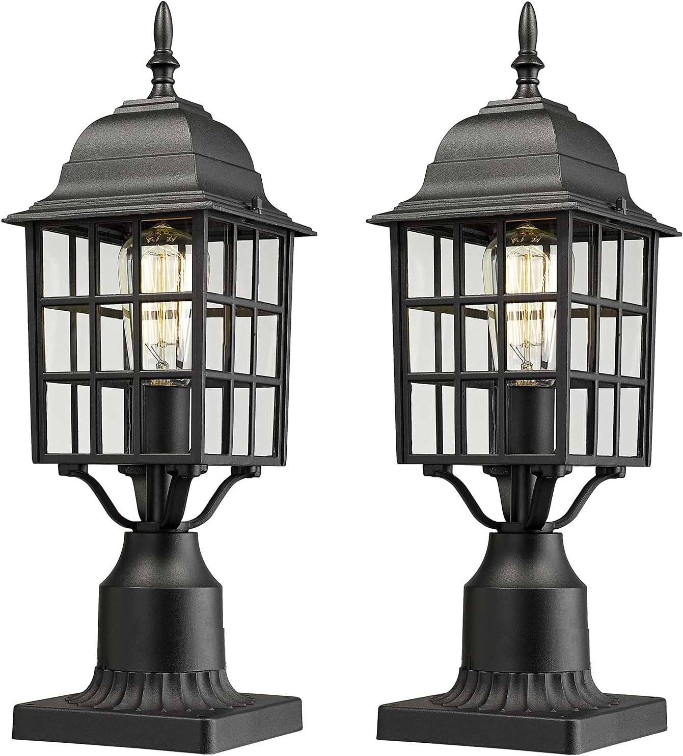Beionxii Outdoor Post Lights Set of 2, 19" H Exterior Pier Mount ...