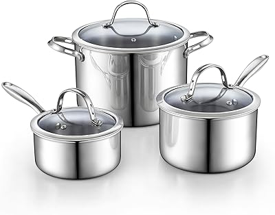 Amazon.com: HOMICHEF 14-Piece Nickel Free Stainless Steel Cookware Set ...